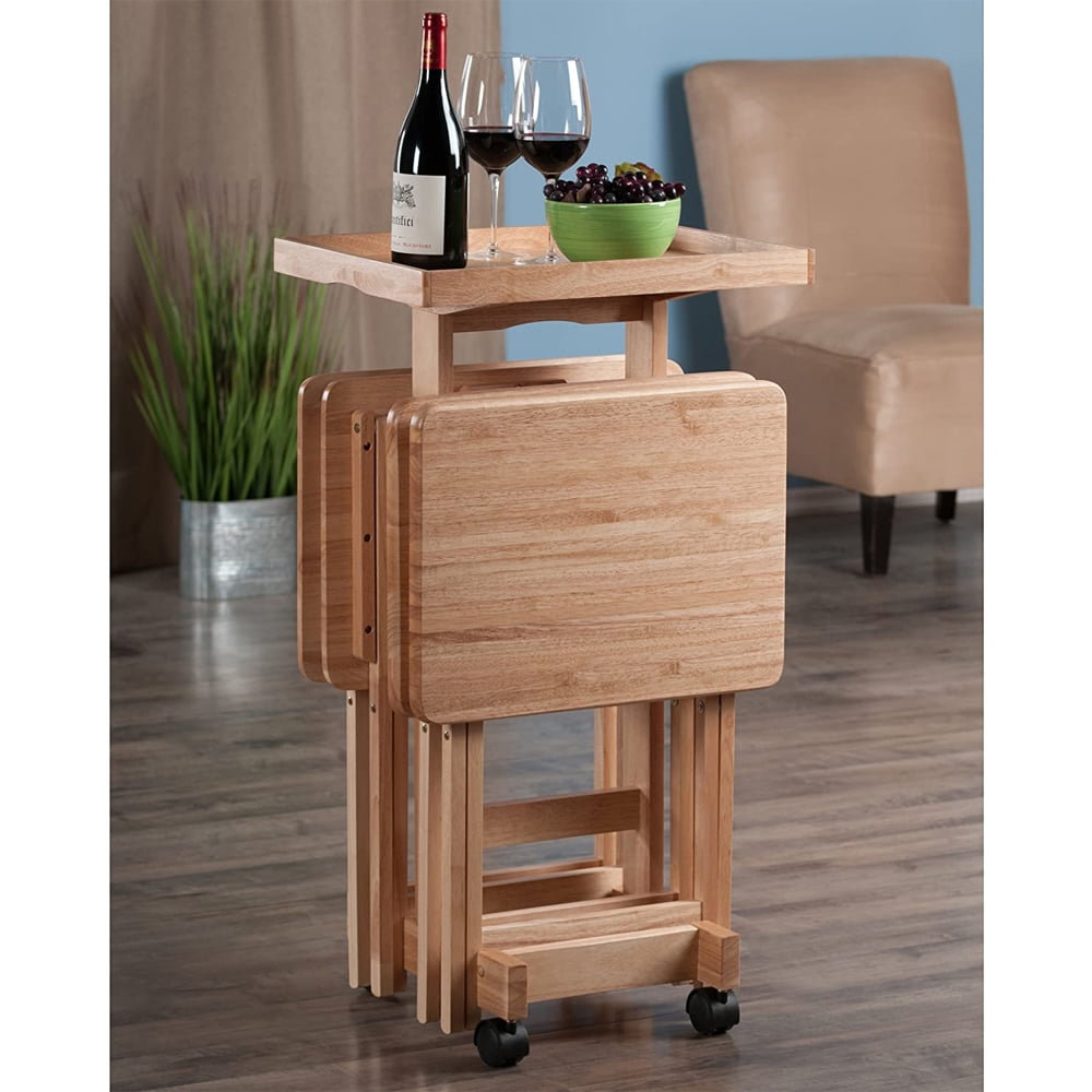 Ebern Designs 6-PC Snack Table Set Natural | Wayfair