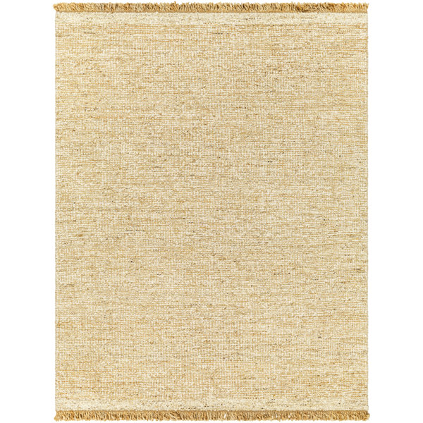 Cierra Solid Color Hand Braided Jute/Wool Area Rug in Beige | Joss & Main