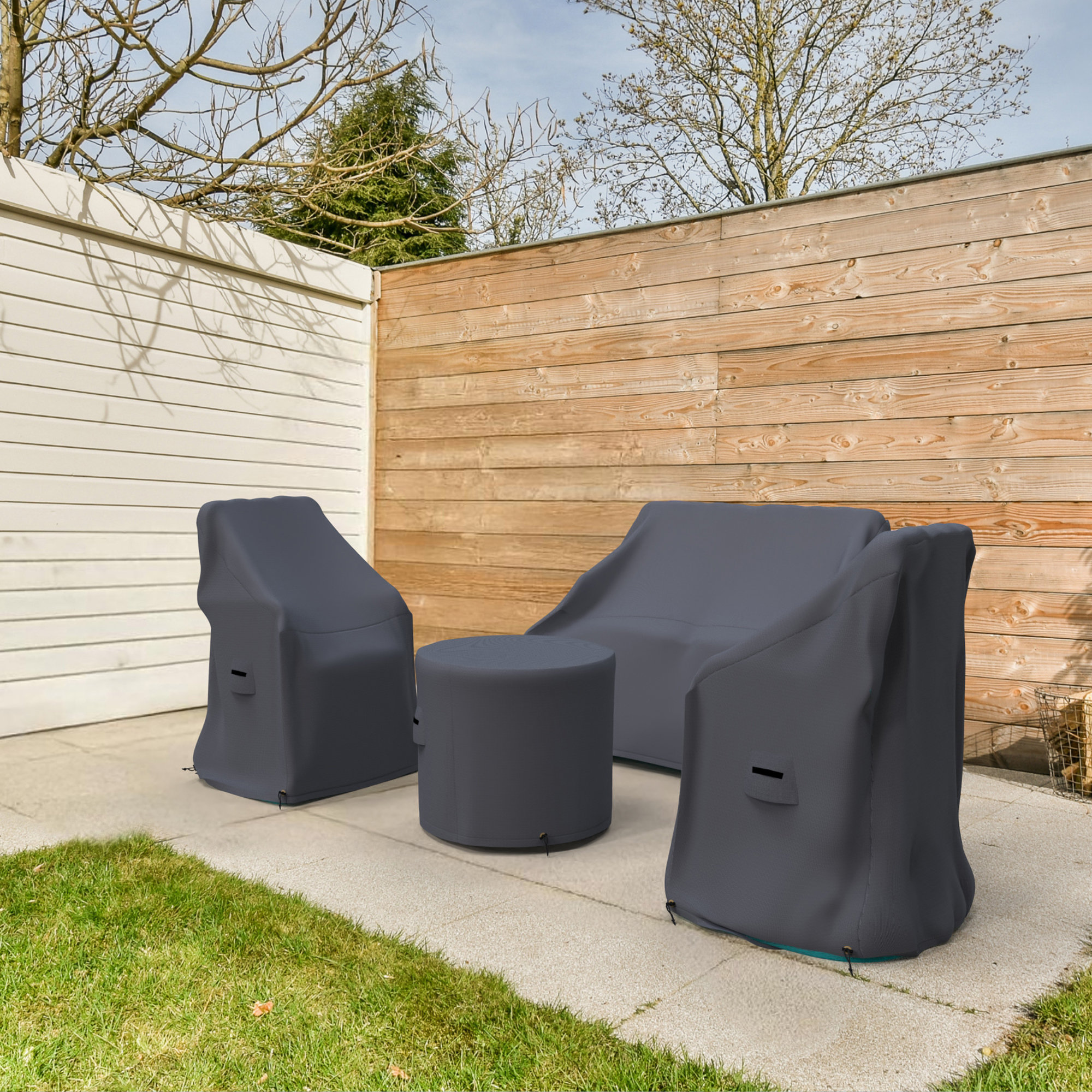 Arlmont & Co. Outdoor Conversation Set Covers For Burley 4-Piece Patio ...