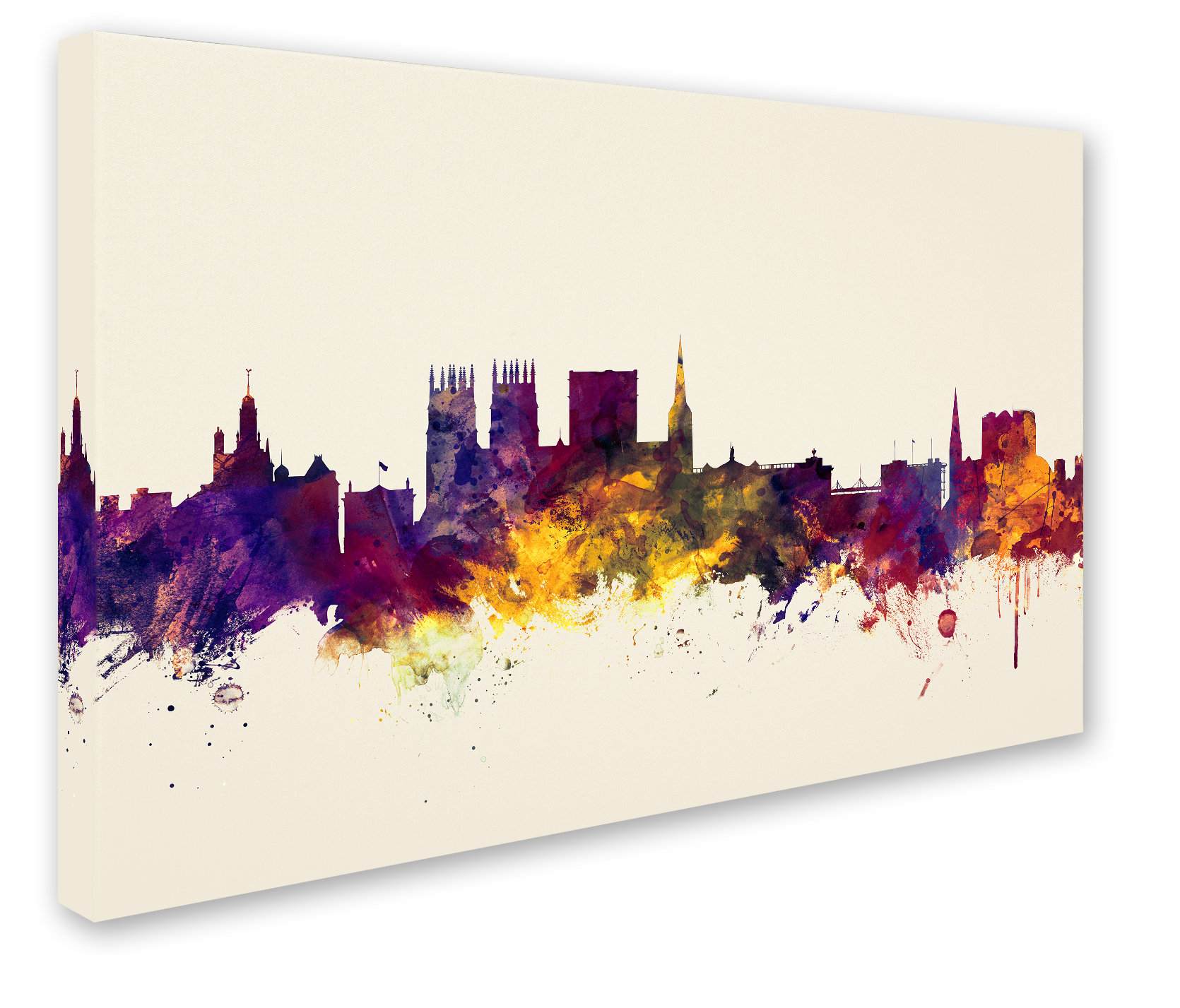 Ivy Bronx 'York England Skyline' Graphic Art on Wrapped Canvas | Wayfair