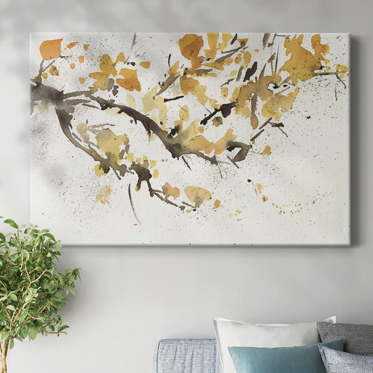 Winston Porter Watercolor Tree Branch I-Gallery Wrapped Canvas | Wayfair