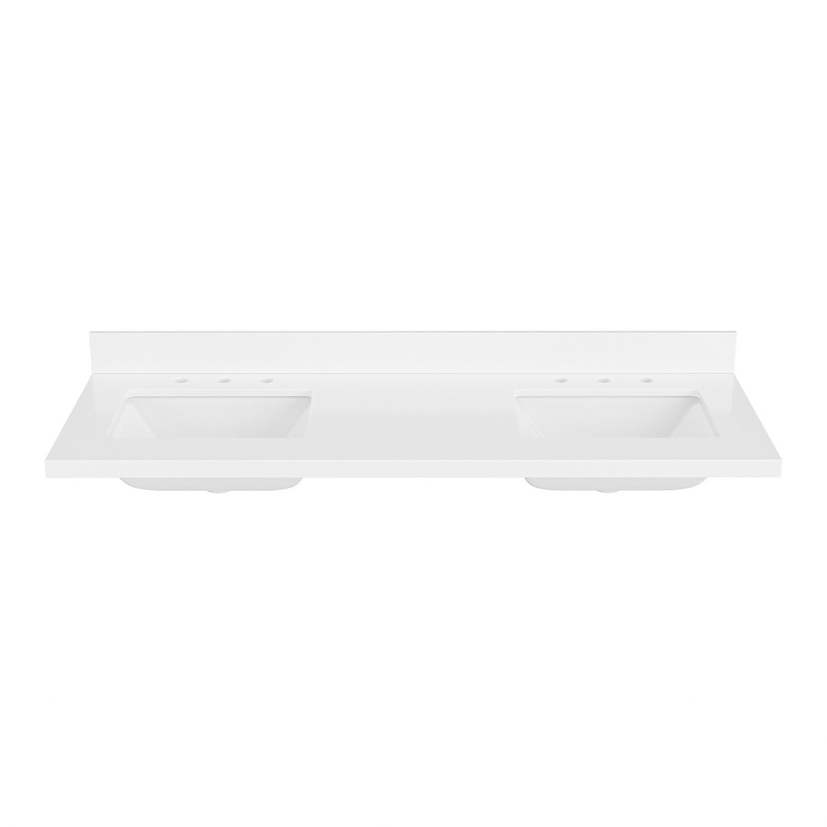 Ariel Bath ARIEL 61 INCH PURE WHITE QUARTZ BATHROOM VANITY COUNTERTOP 1 ...
