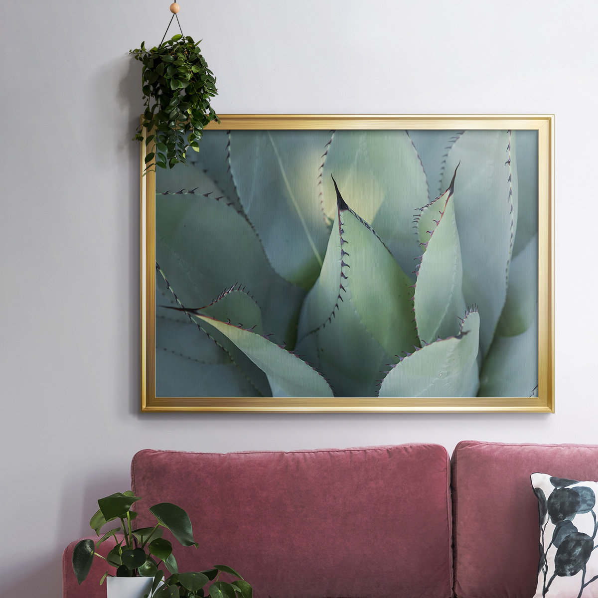 Ebern Designs Blue Agave I Framed On Canvas Print | Wayfair
