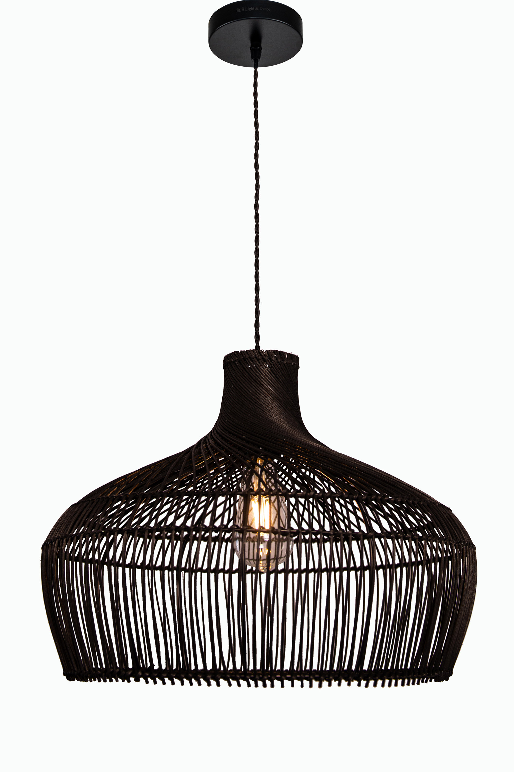 Bay Isle Home™ Barwin 1 - Light Boho Pendant Light Handmade Rattan ...