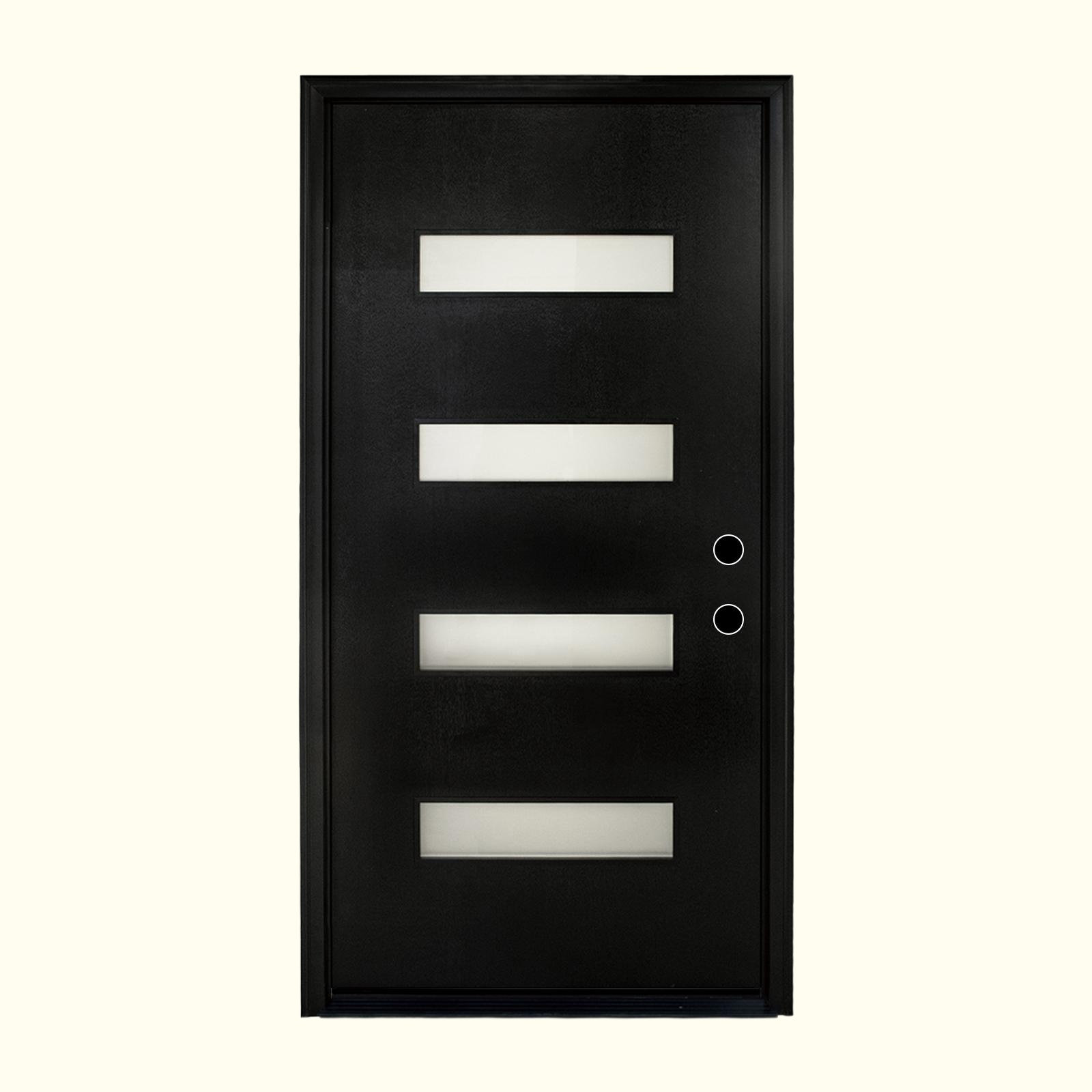 Visco Link Black Frosted Glass Fibreglass Doors - Wayfair Canada