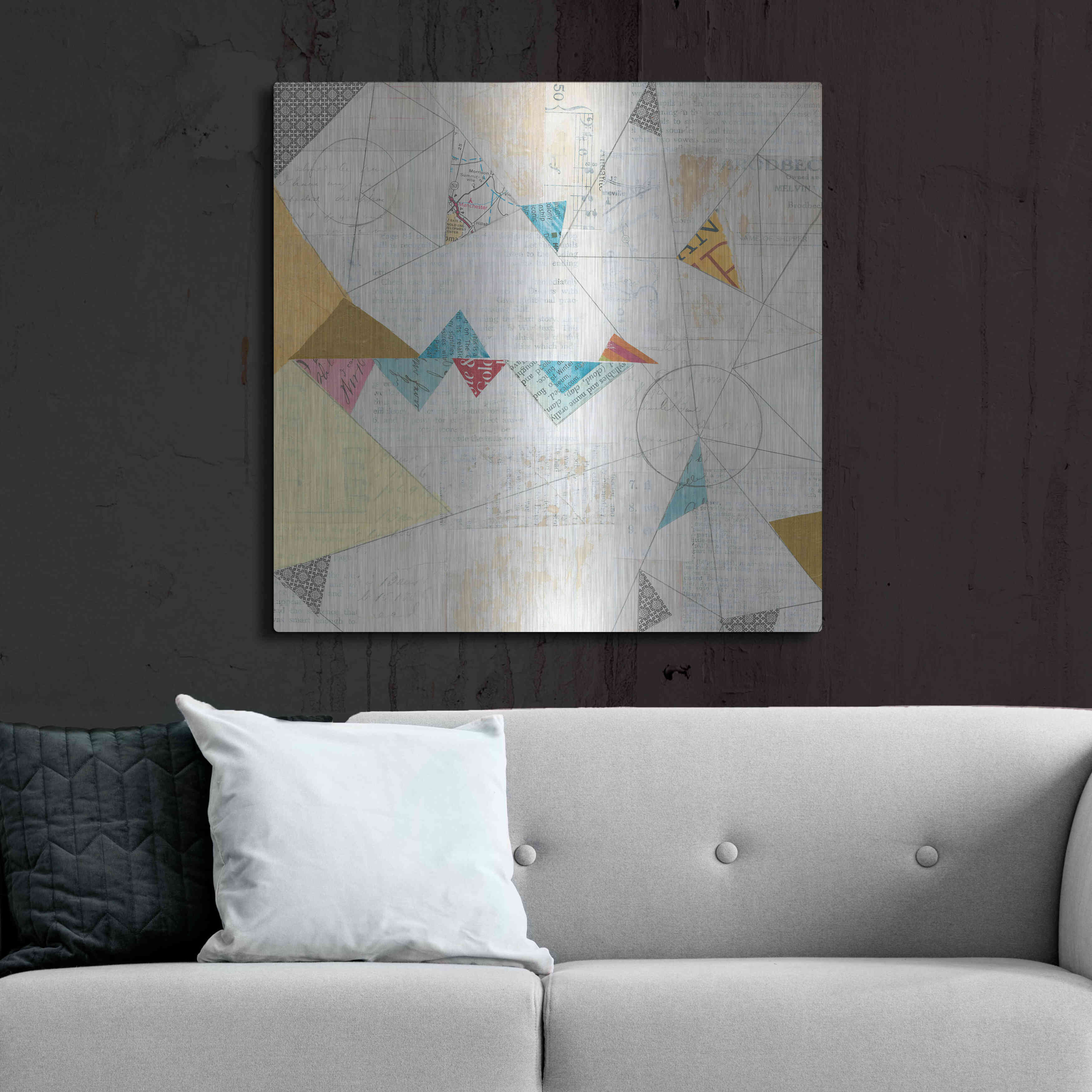 Orren Ellis 'Map Collage Crop' by Courtney Prahl, Metal Wall Art | Wayfair