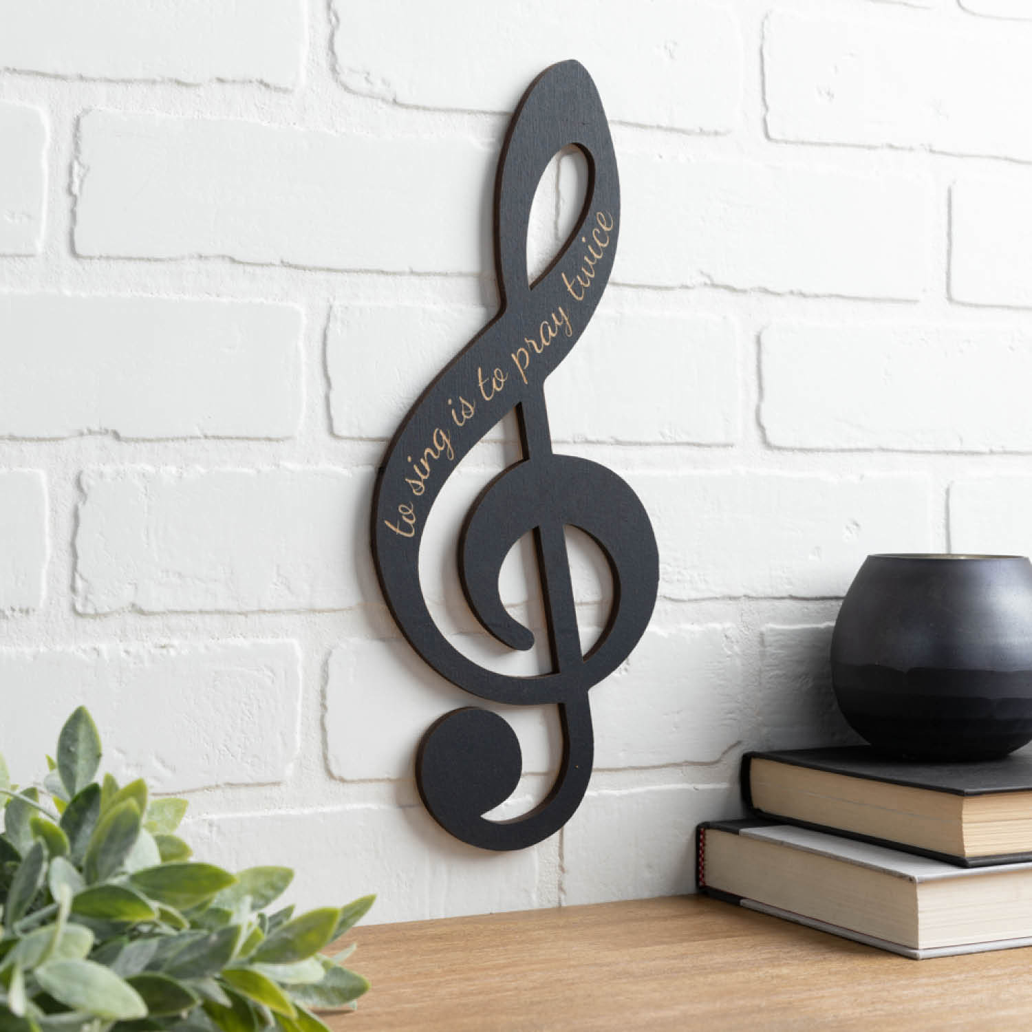 Trinx To Sing Is To Pray Treble Clef Music Note Plaque Laser Cut In ...
