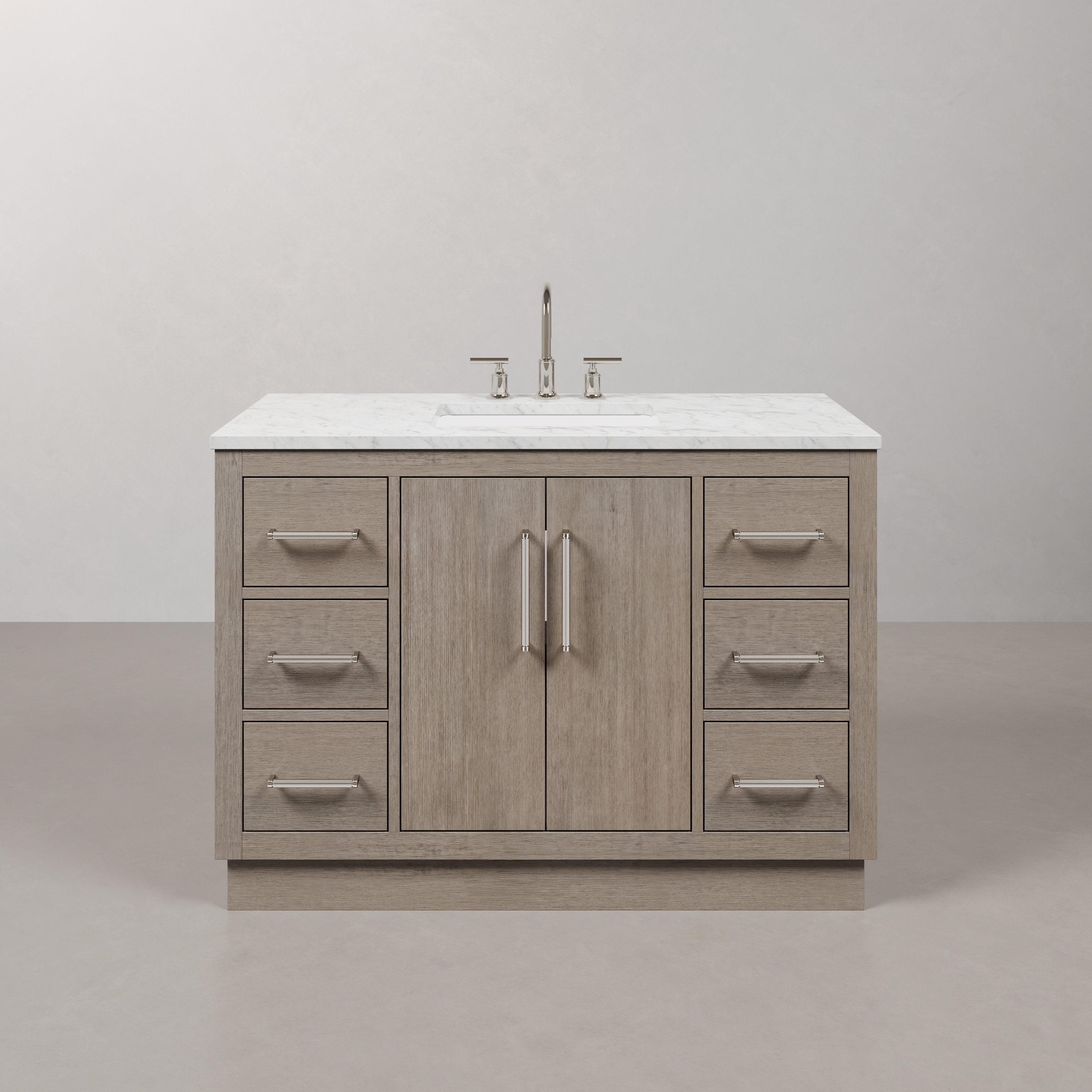 Water Creation Hugo 48" Carrara White Marble Countertop Bath Vanity in ...