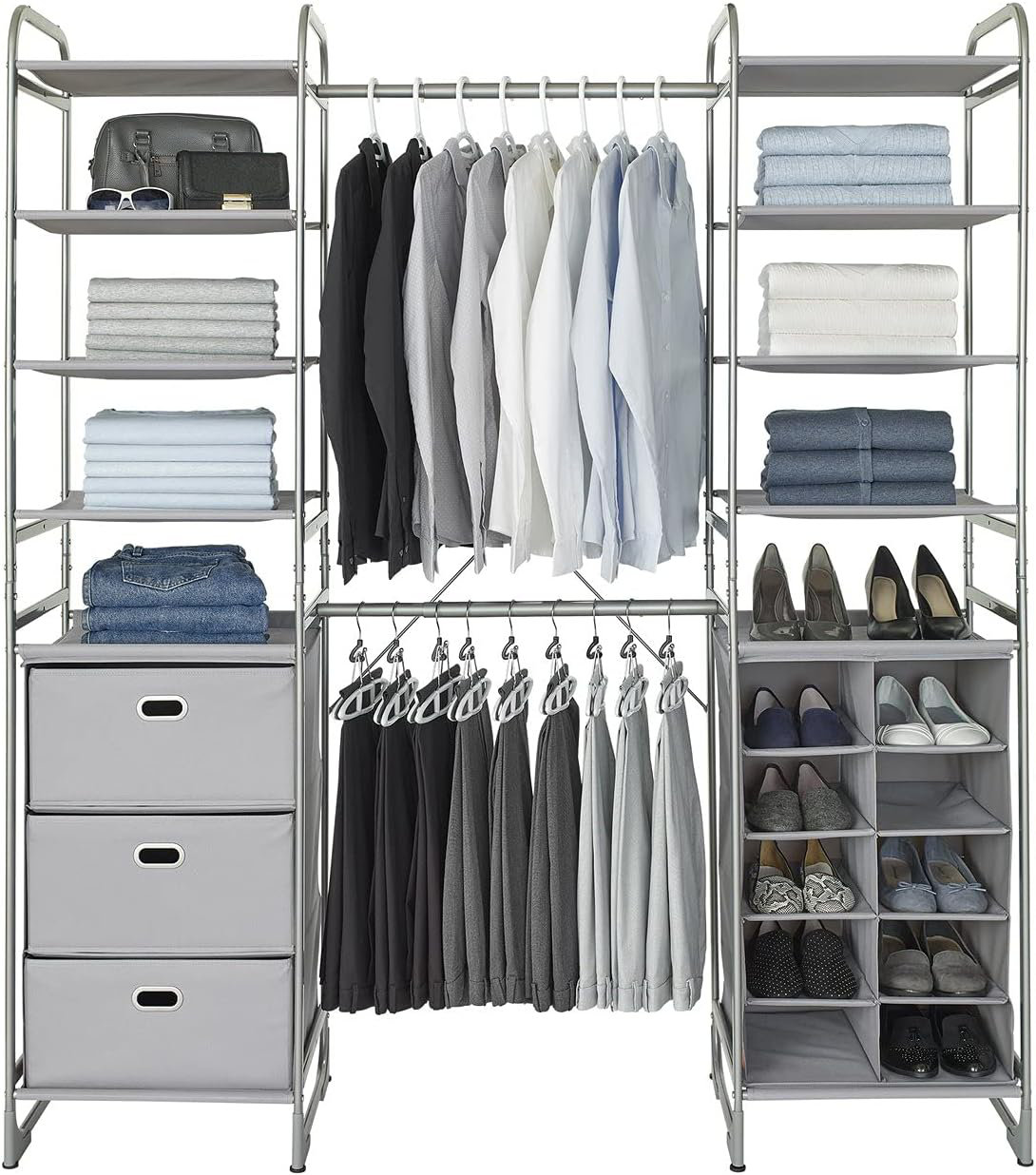 Rebrilliant Modular Storage System With Removable Closet Bars, 3 ...