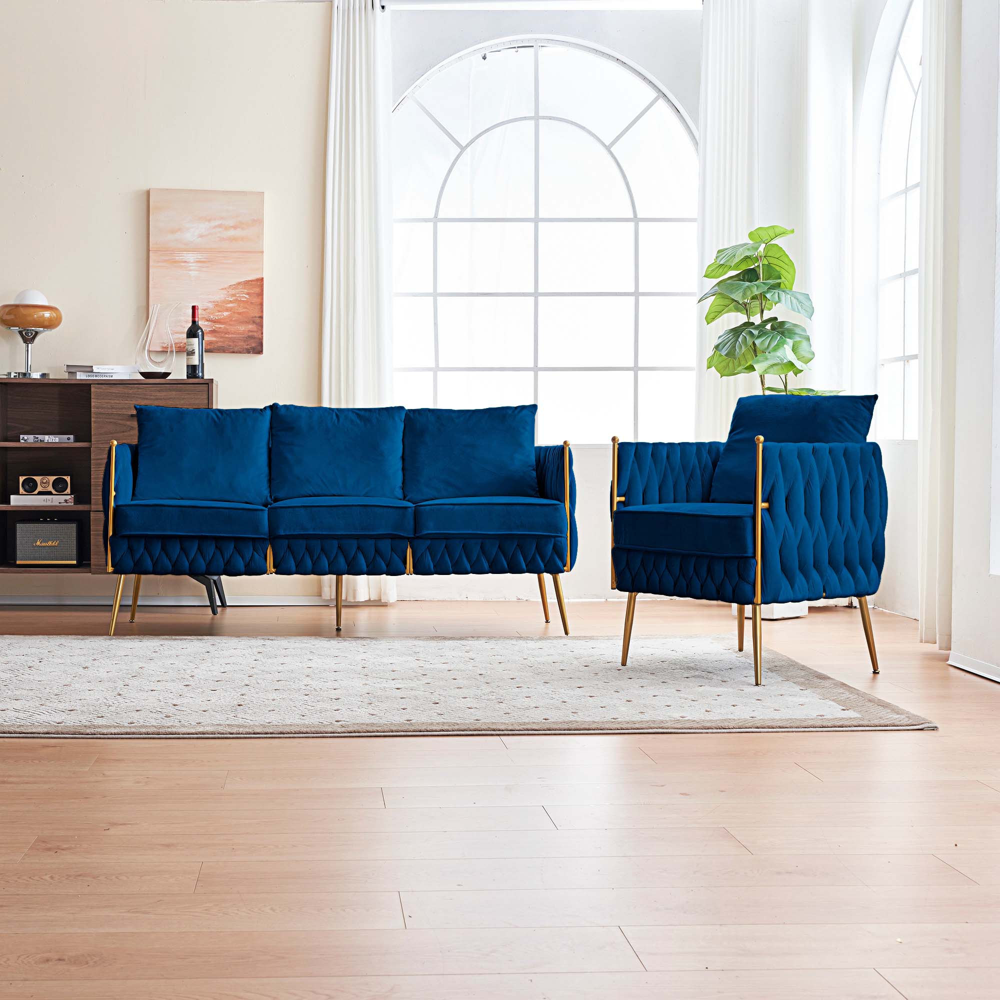 Mercer41 Willdon 2 Piece Velvet Sectional Living Room Set - Wayfair Canada