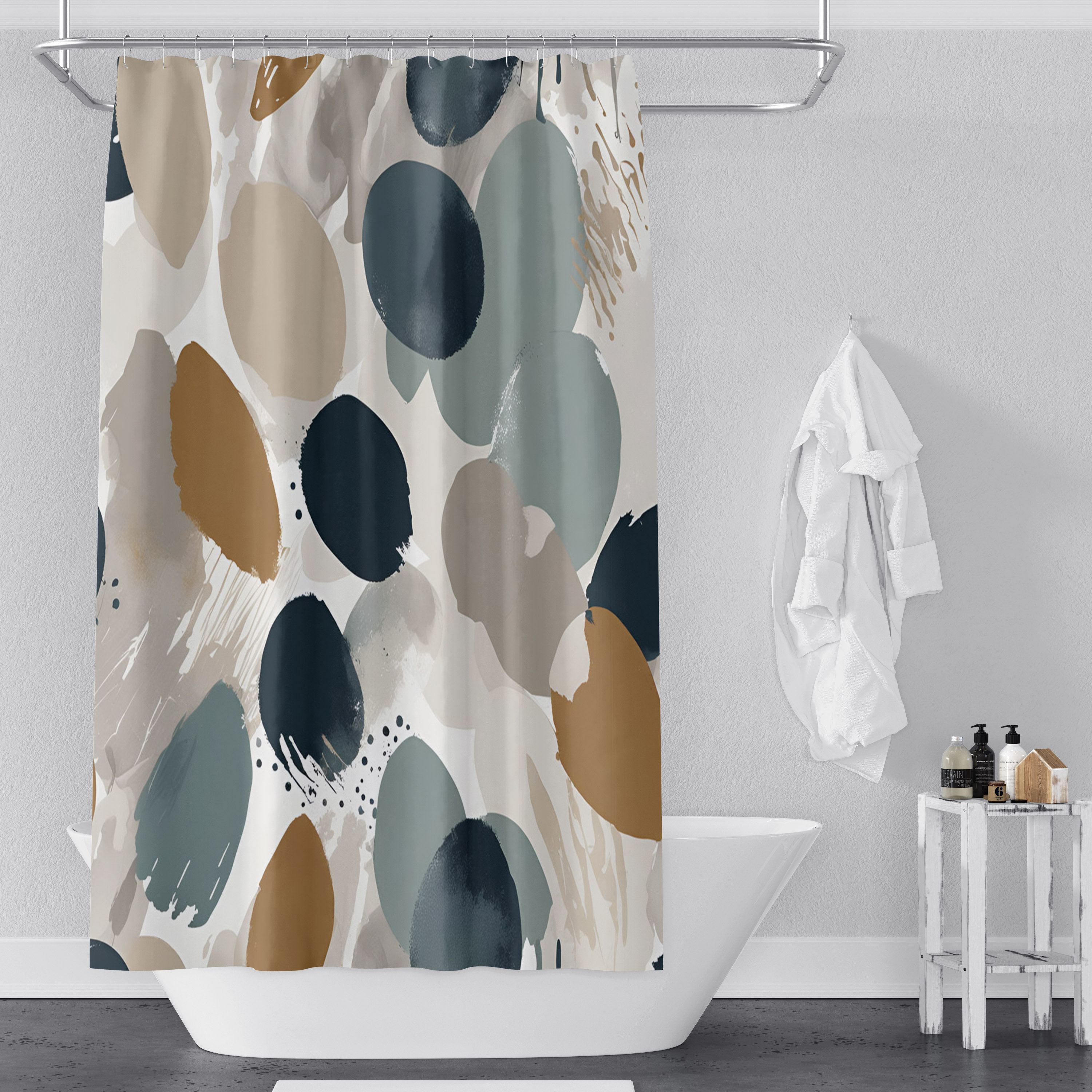 East Urban Home Gurjeevan Abstract Shower Curtain | Wayfair