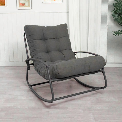 Wrought Studio Ghiorghi Metal Outdoor Rocking Chair & Reviews | Wayfair
