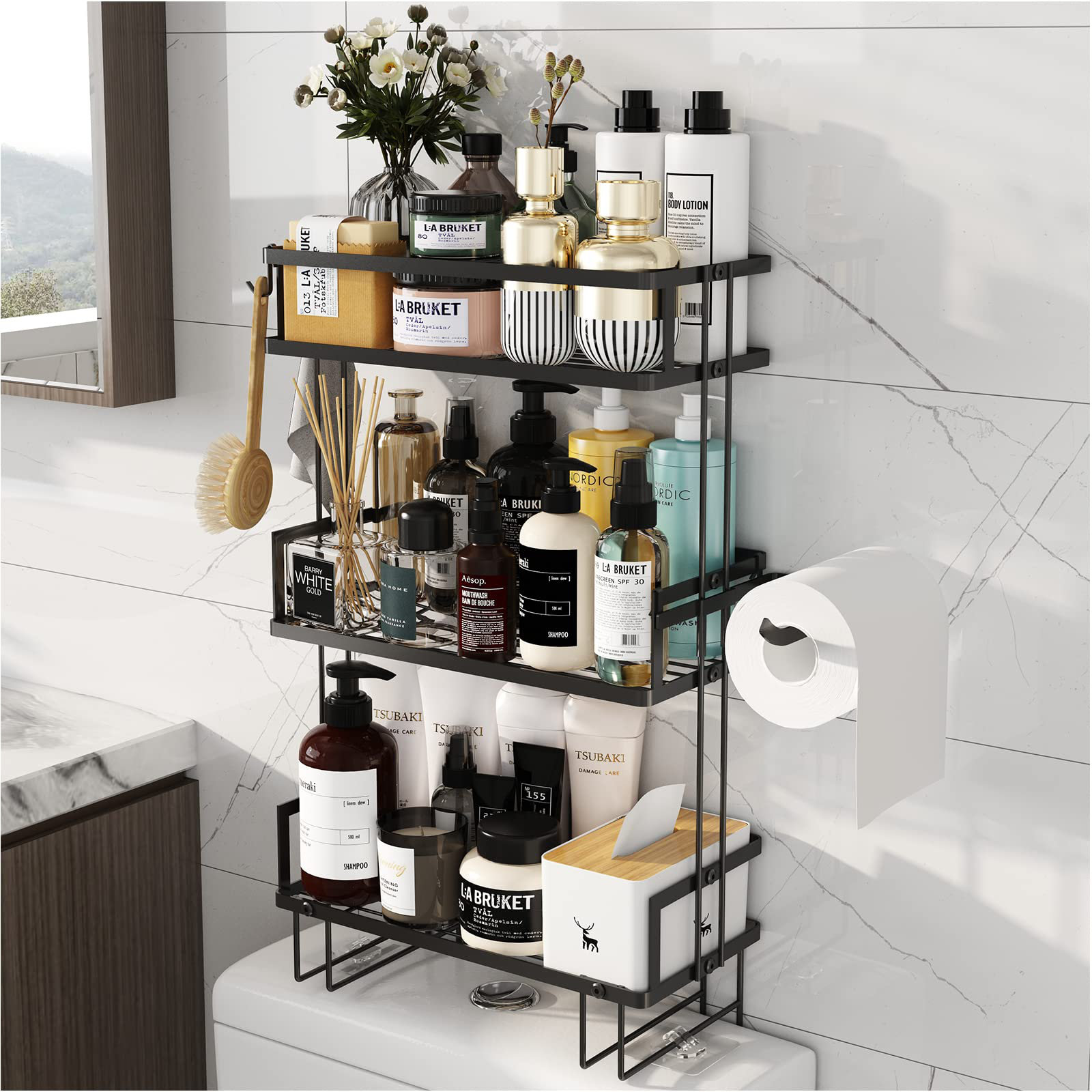 Latitude Run® Cacox Metal Wall Mounted Bathroom Shelves | Wayfair