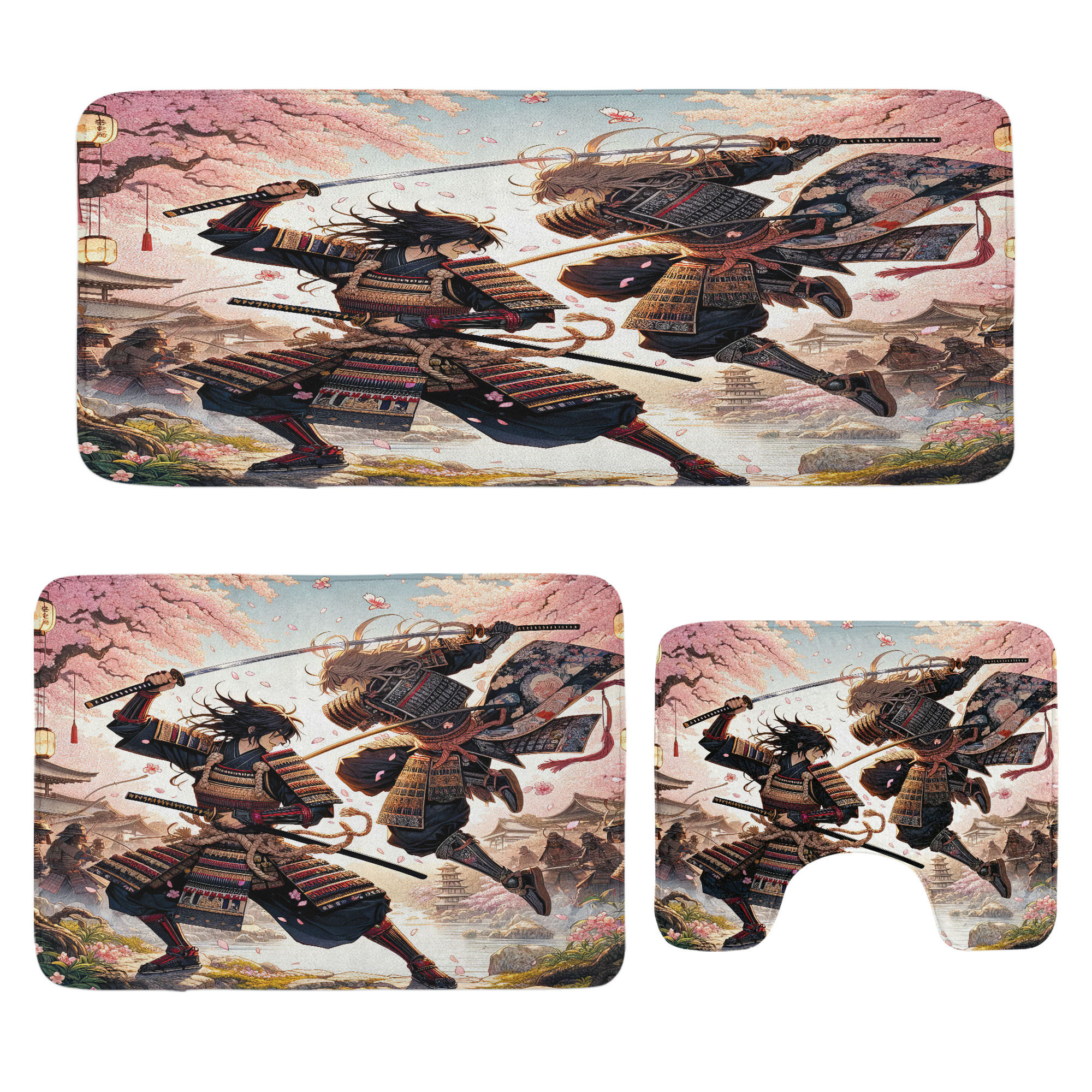 East Urban Home Anime Bathroom Rug Set 3 Pieces U-Shape & Rectangle ...