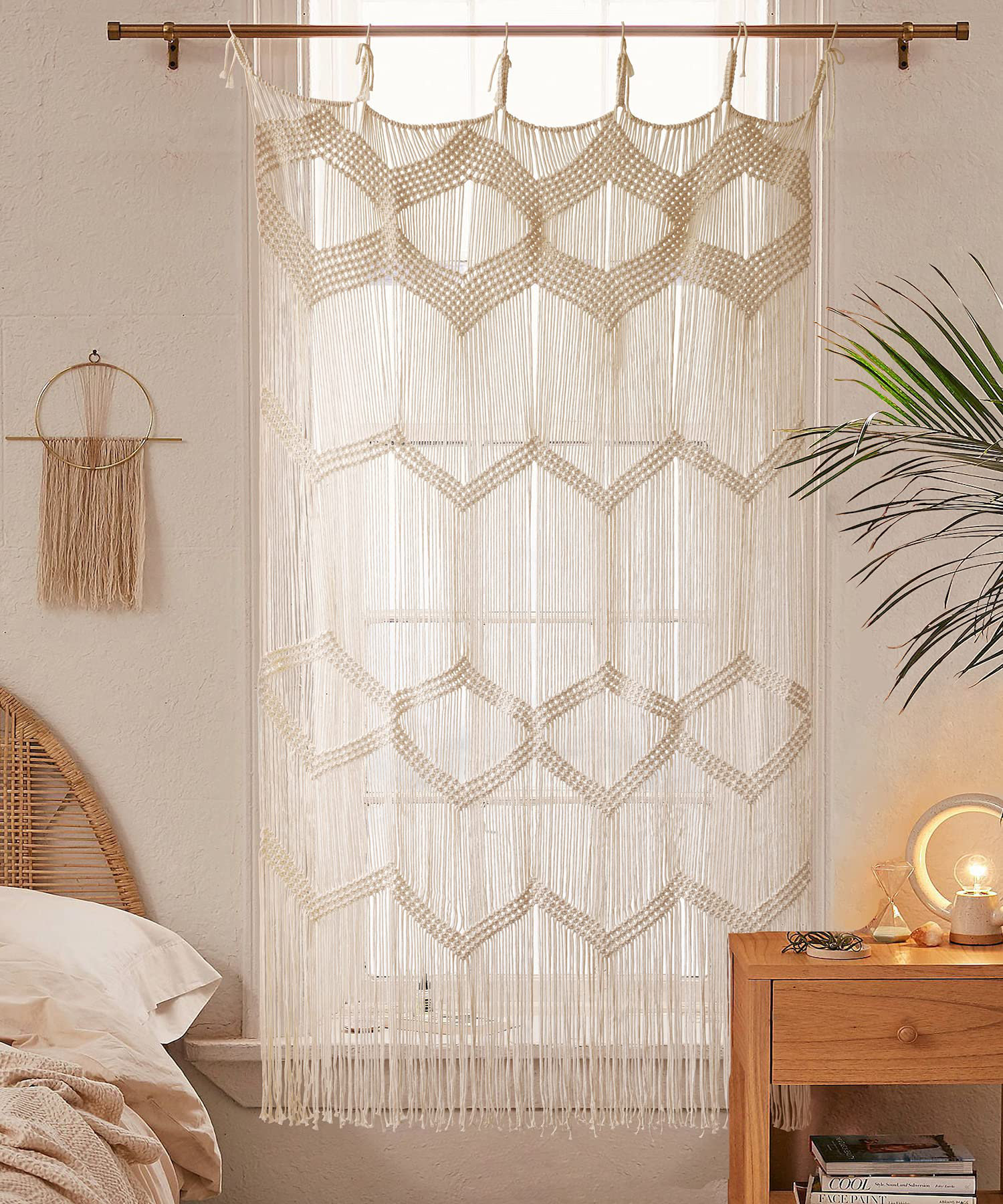 Dakota Fields Boho Macrame Curtain & Room Divider - 42" W x 75" H for ...