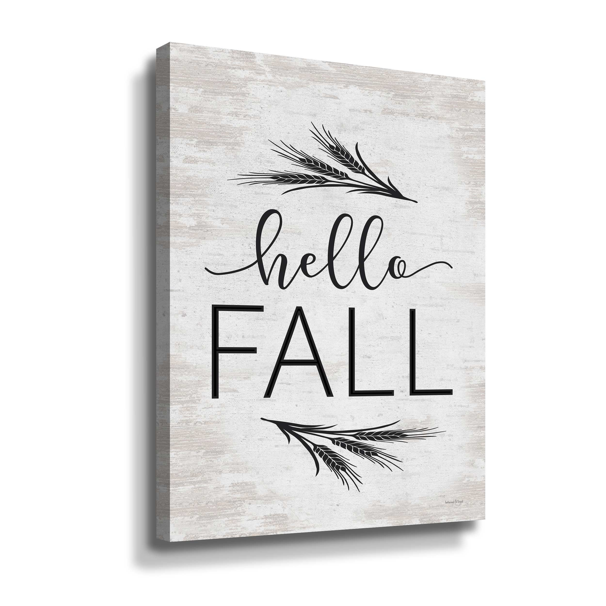 Trinx Hello Fall - Textual Art on Canvas | Wayfair