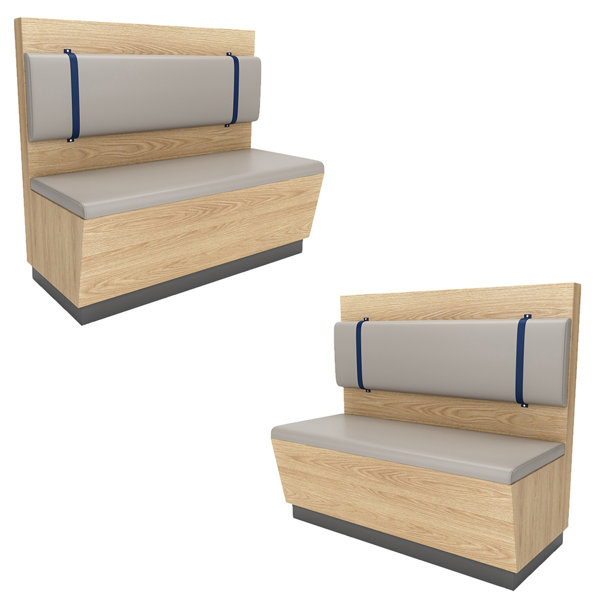 Canadian Linen Modern Simple Cafe Benches Faux Leather Upholstered ...