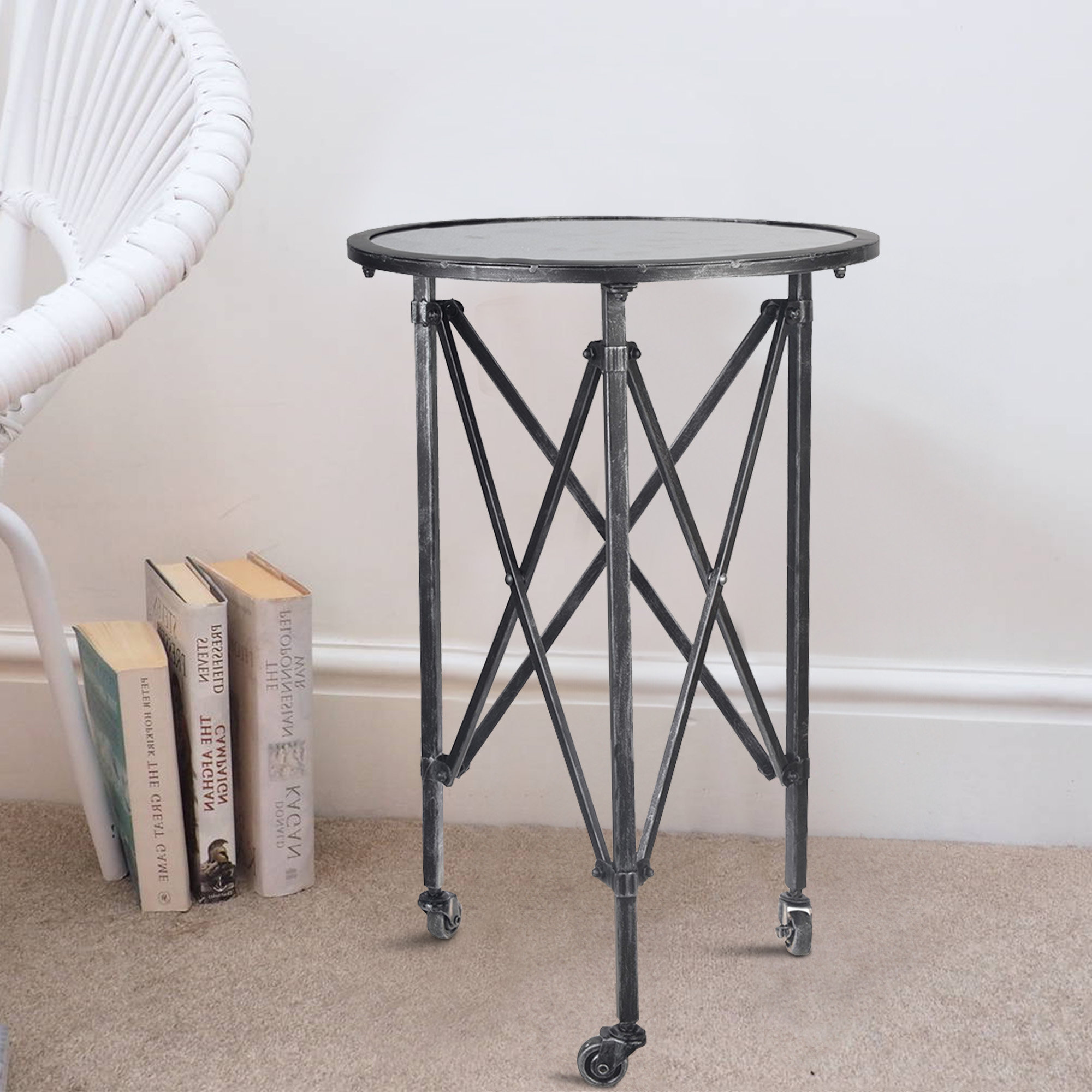 Latitude Run® Glass Wheel End Table - Wayfair Canada