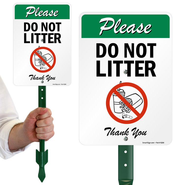 SmartSign Please Do Not Litter Sign and Stake Kit | Wayfair