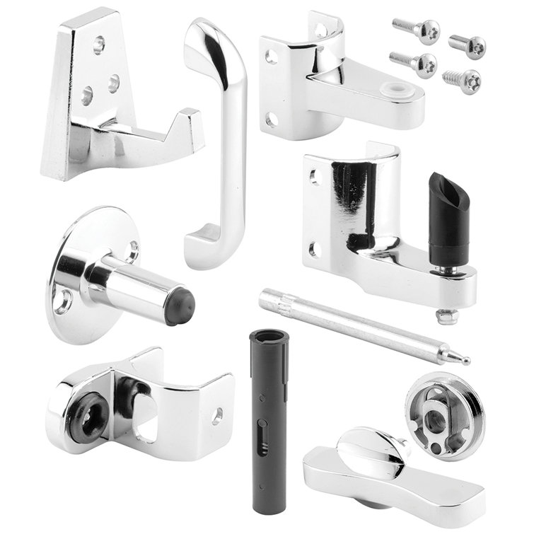 Prime-Line Door Latch Set, 1-1/4 In., Pilaster, Zamak, Chrome, Outswing ...