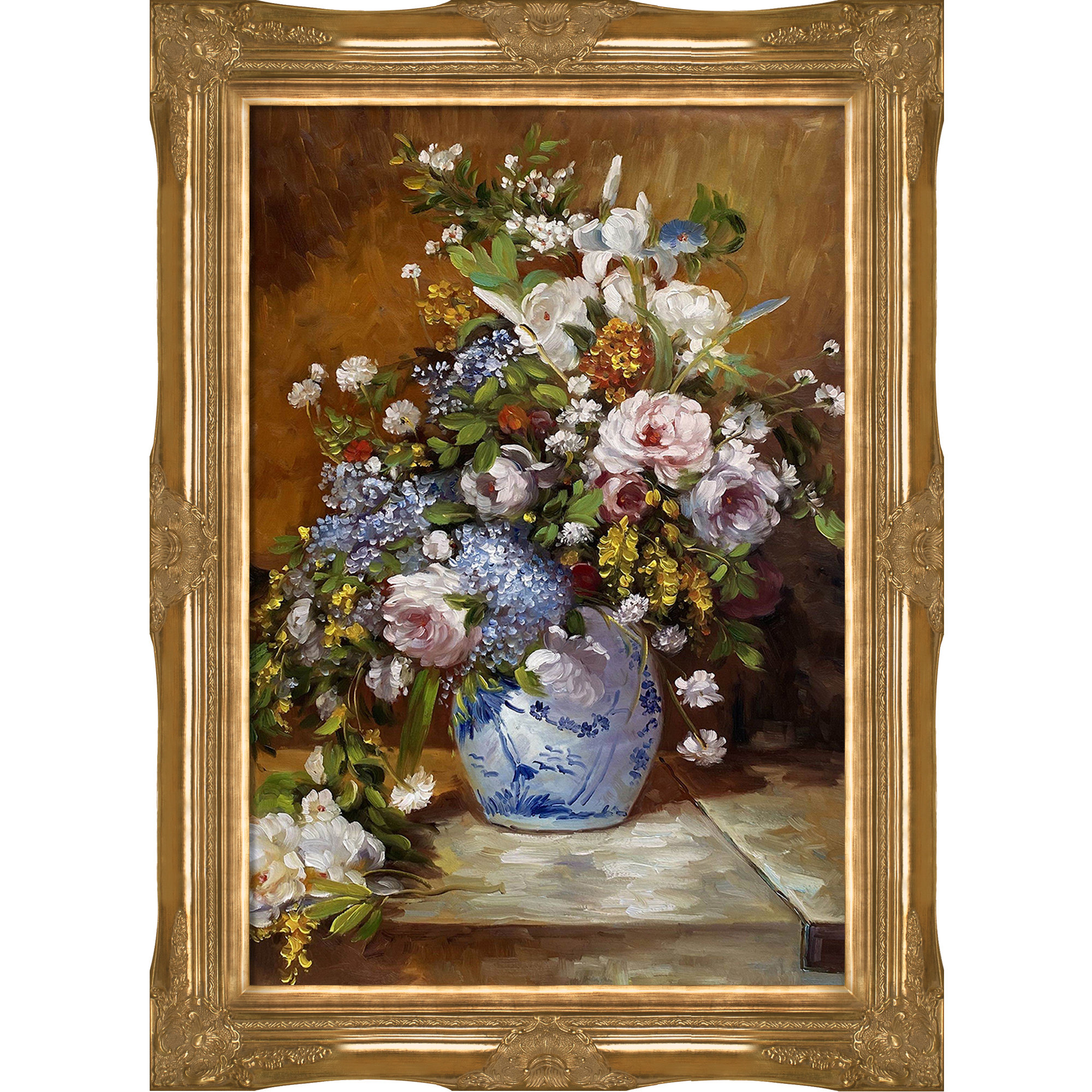 Overstock Art La Pastiche Grande Vase Di Fiori With Victorian Gold ...