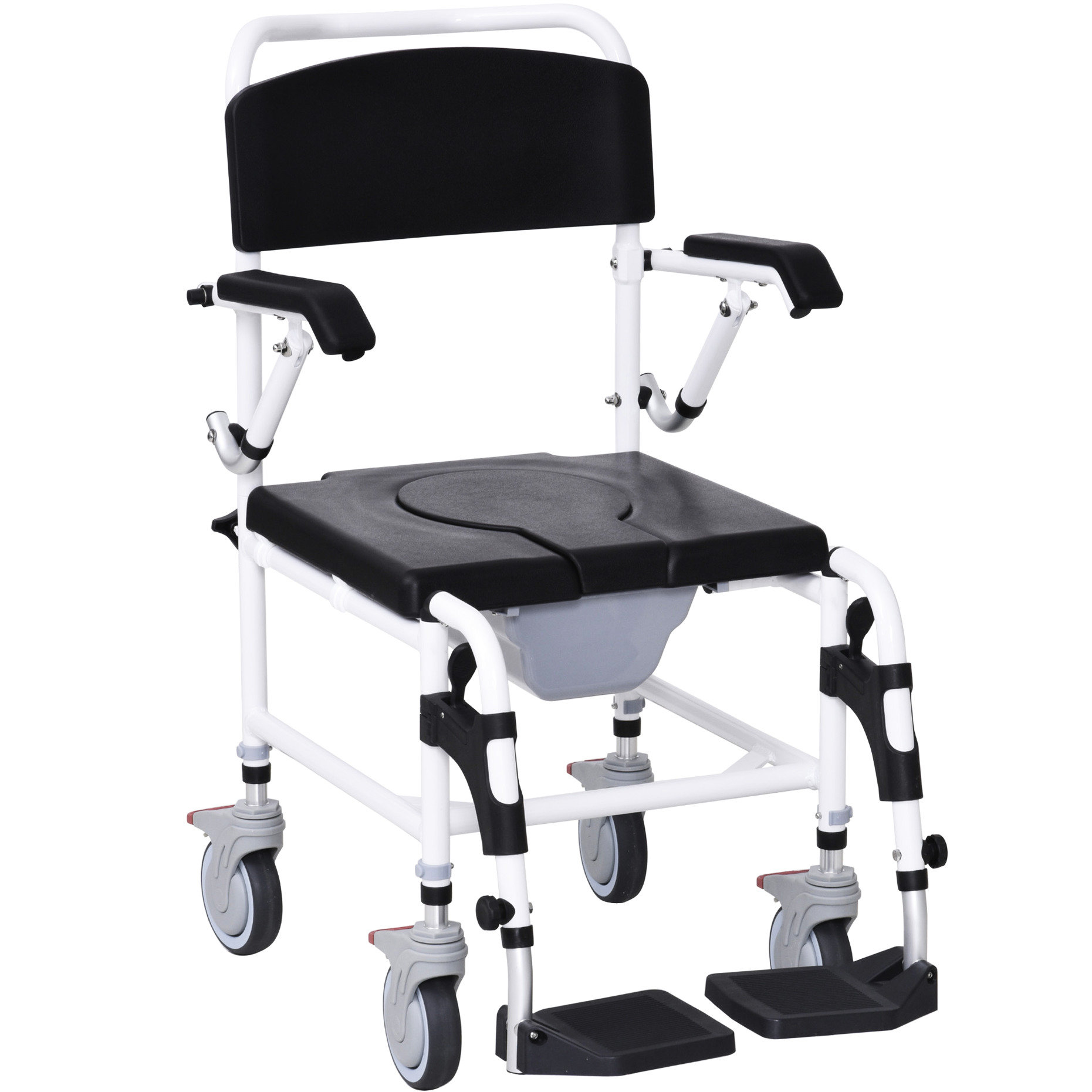Red Barrel Studio® Rolling Wheelchair, 17" Seat Width, Black ...
