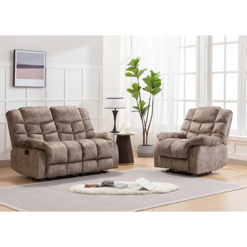 Red Barrel Studio® 2 - Piece Modern and Soft Manual Reclining Living ...