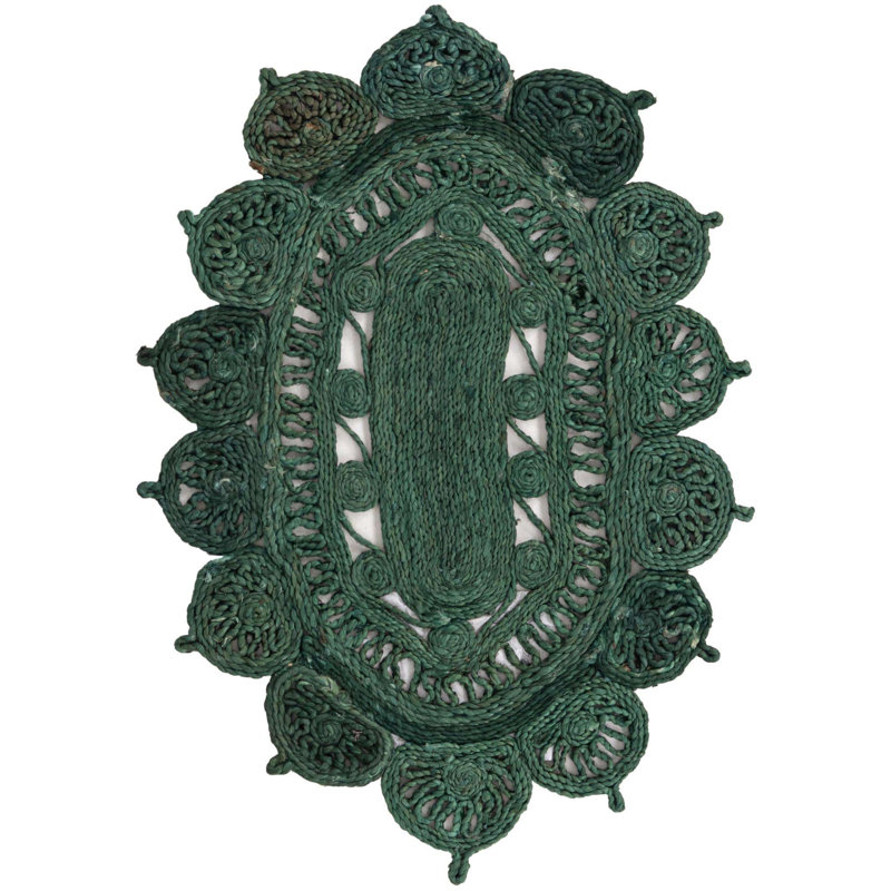 Langley Street Migel Jute/Sisal Hunter Green Rug & Reviews | Wayfair