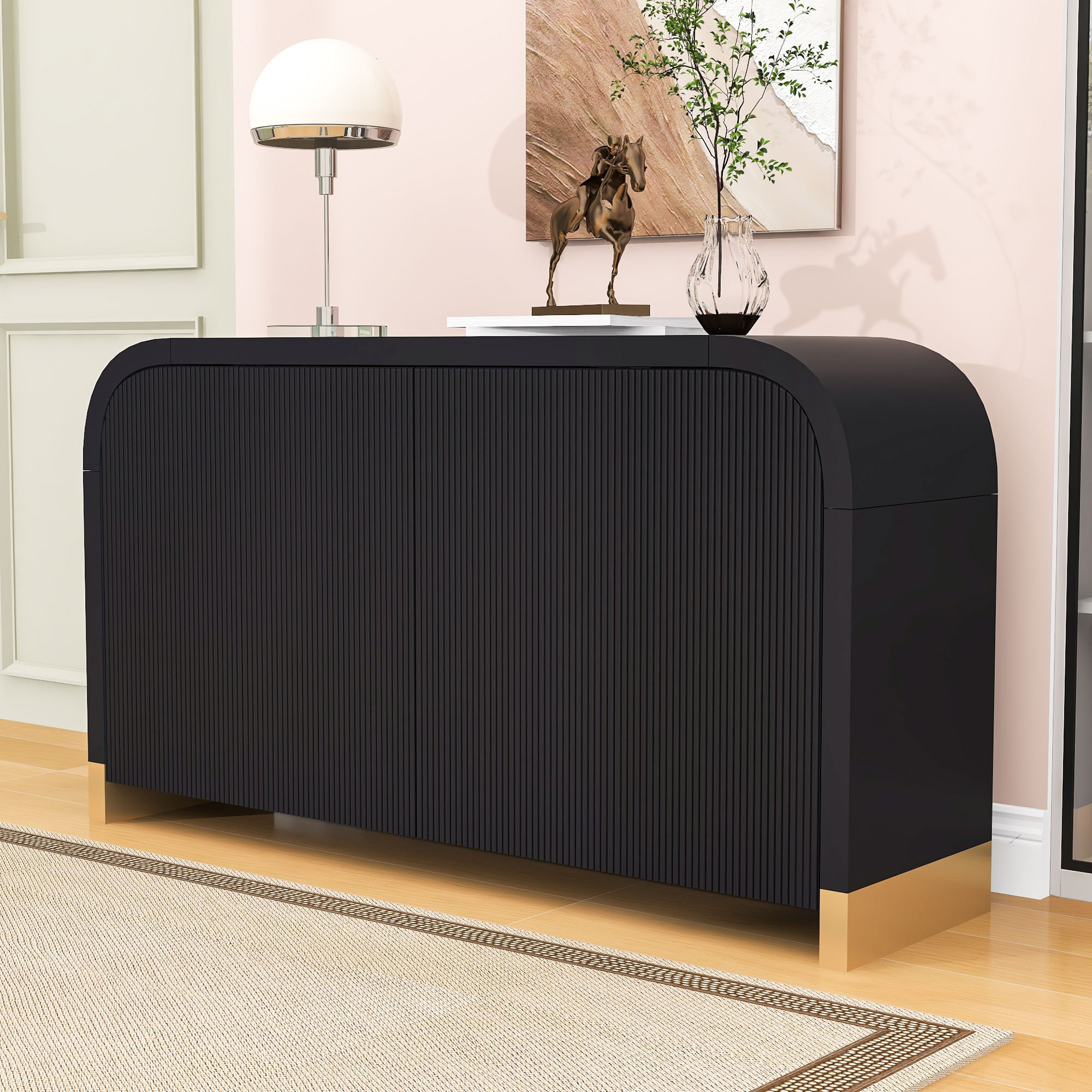 17 Stories Wavy Door Panel Cabinet with Adjustable Shelves - Wayfair Canada