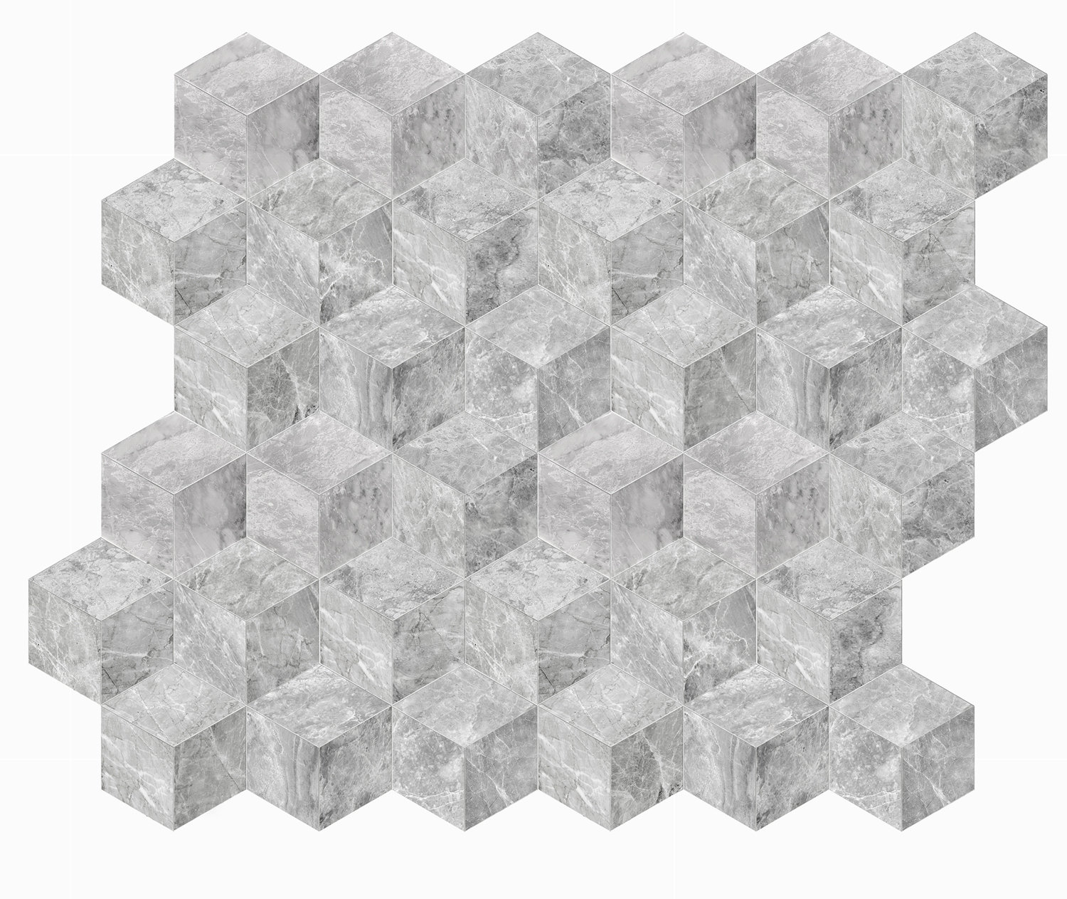 Dazzle Hives Hexagon marble tile, Carrara Gray marble, natural marble ...