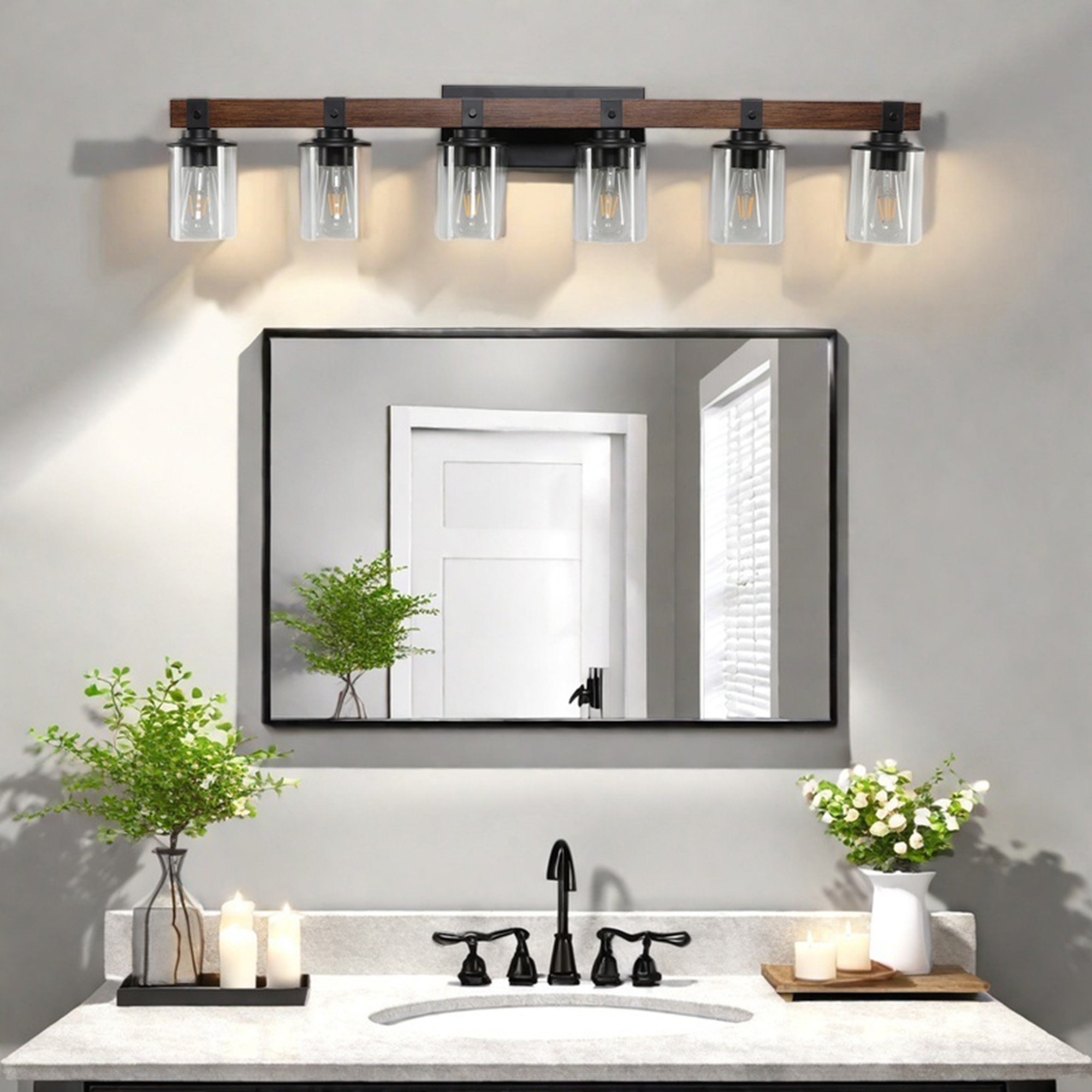Breakwater Bay 6-Lights Industrial Vanity Lighting, Vanity Lights With ...