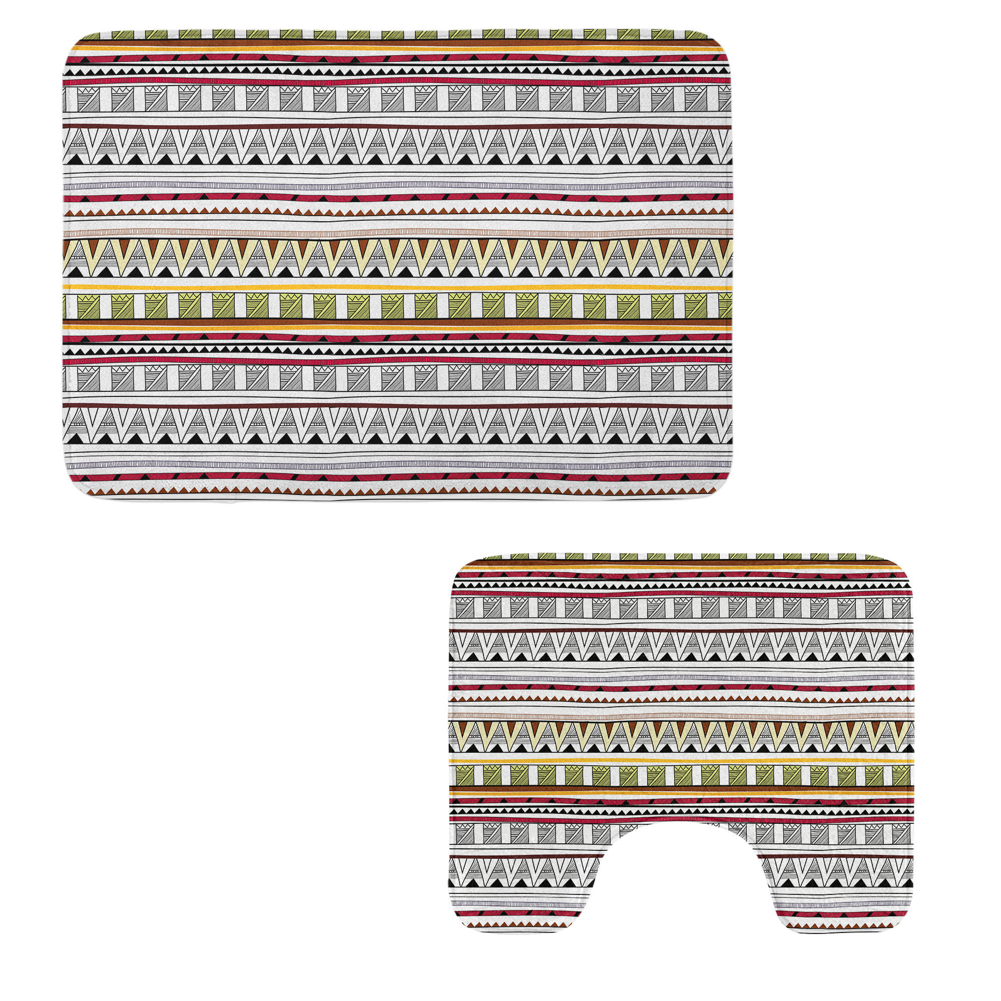 East Urban Home Tribal Bathroom Rug Set 2 Pieces Rectangle & Contour ...