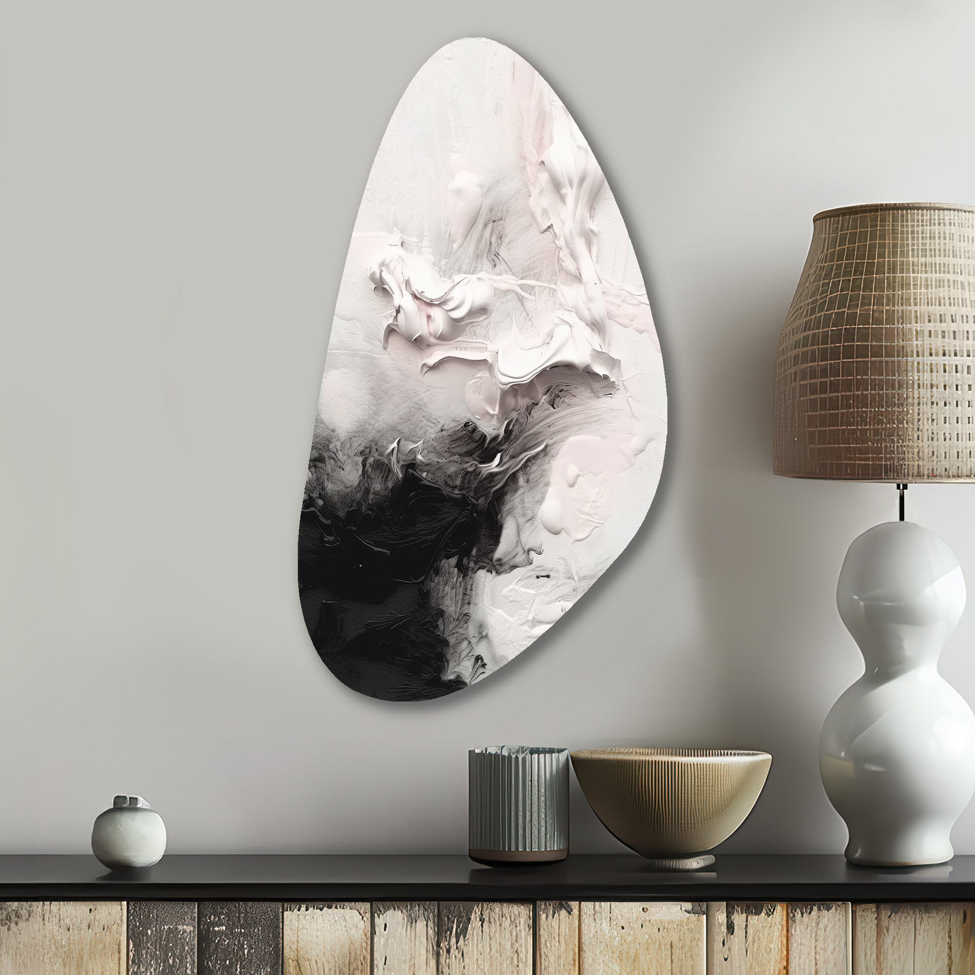 Ivy Bronx White Twist Watercolor III - Abstract Painting Fall Shape ...