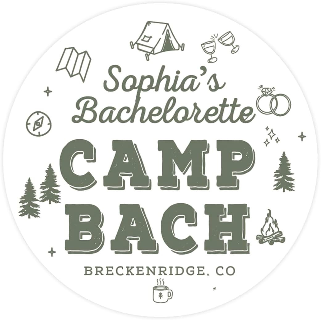 Koyal Wholesale Custom Camp Bach Bachelorette Stickers Green Camping ...