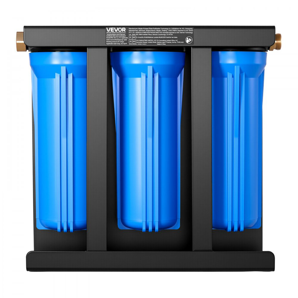 VEVOR RV Water Filter System 3-Cartridge with Basket for Campers Boats ...