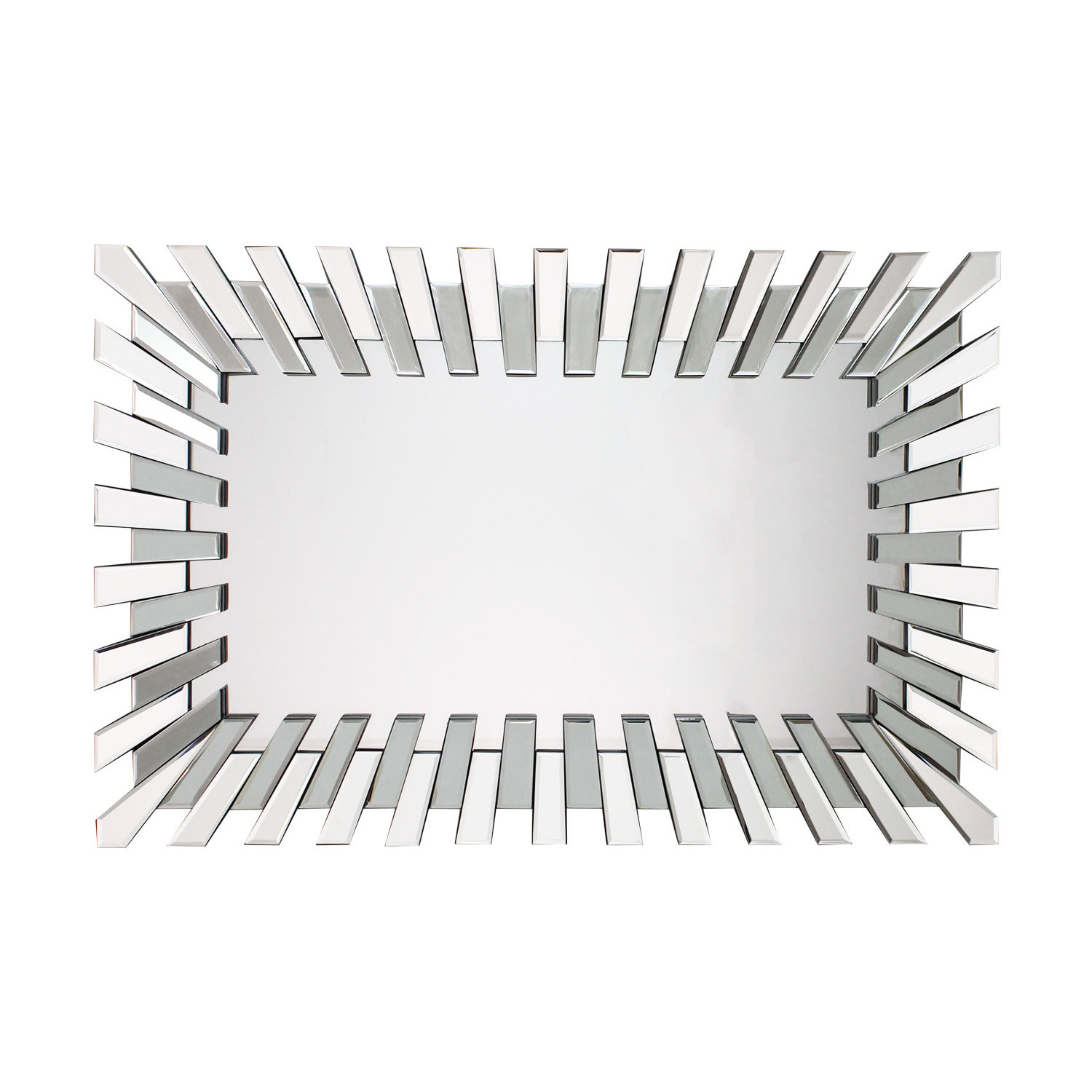 Mercer41 Rabell Rectangle Sunburst Glass Wall Mirror | Wayfair