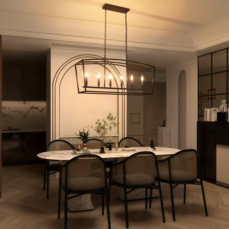 Gracie Oaks Entrekin 6 - Light Kitchen Island Linear Chandelier | Wayfair
