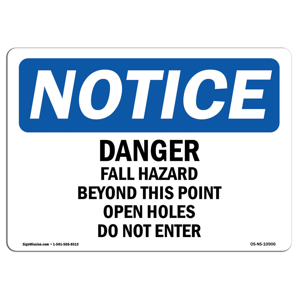 SignMission Danger Fall Hazard Beyond This Point Open Sign | Wayfair