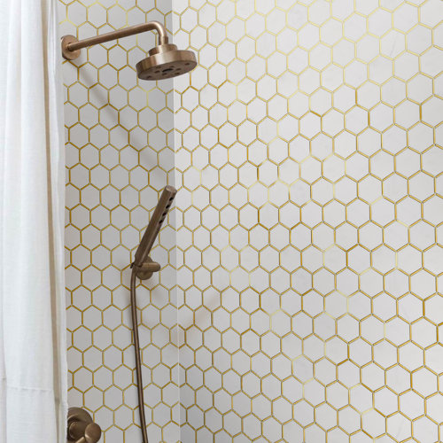 Supreme Tile Natural Bianco 3" x 3" Marble Honeycomb Mosaic Wall Tile ...