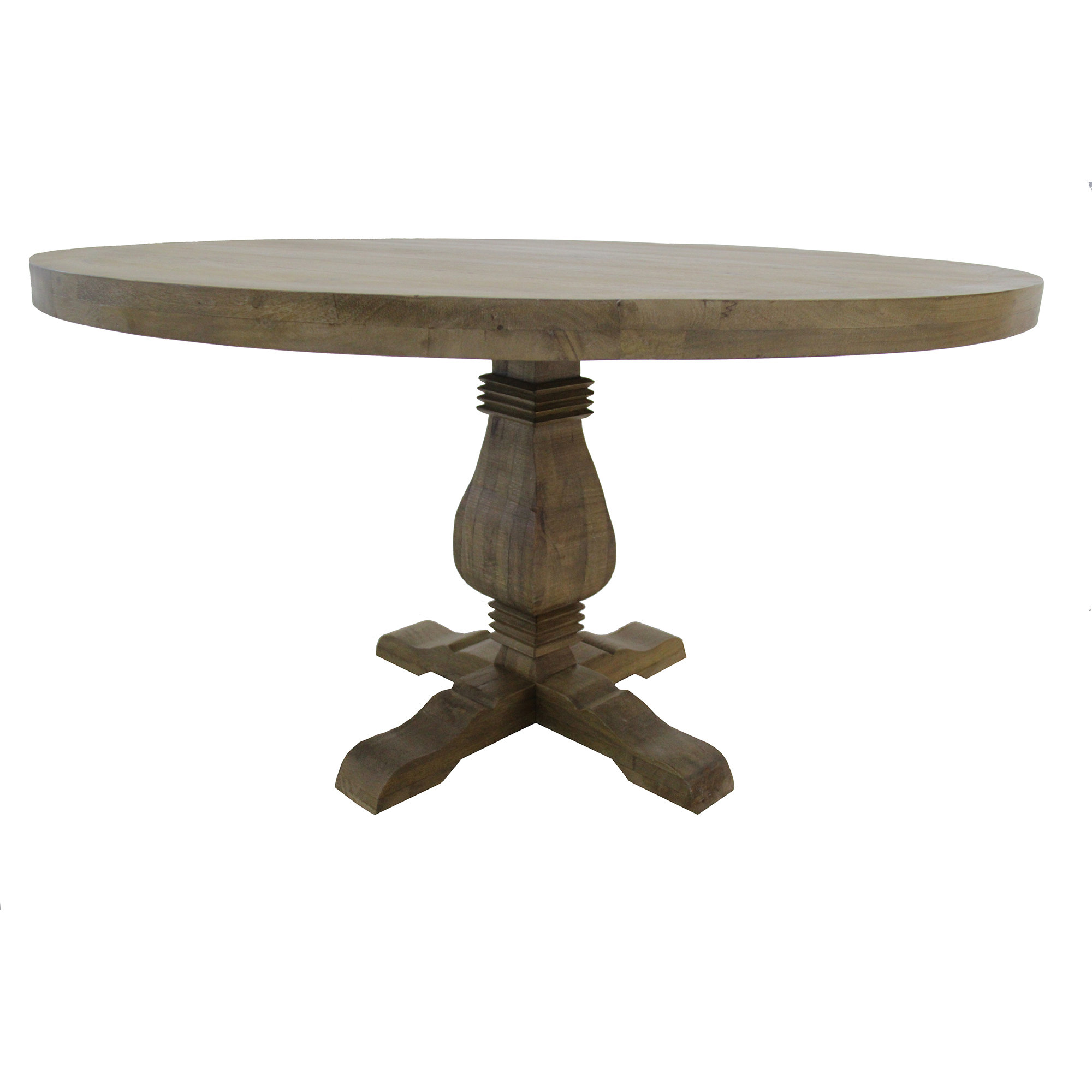 Red Barrel Studio® 54 Wide Round Dining Table In Natural Wood Finish ...