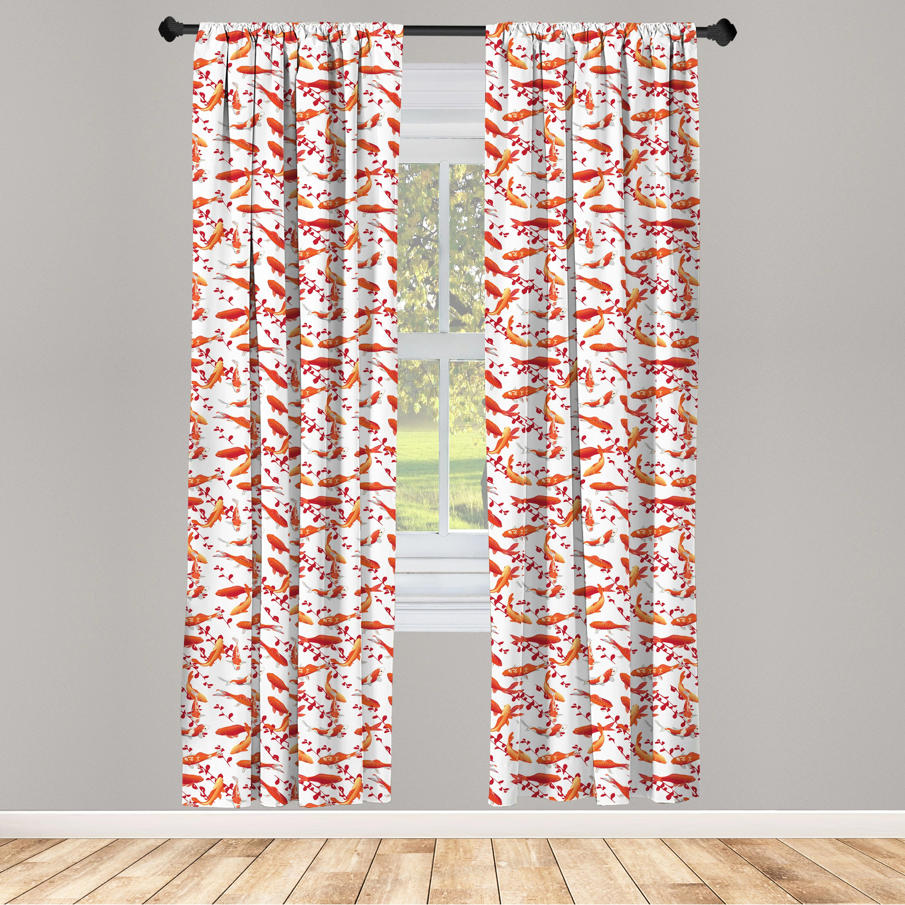 East Urban Home Fish Window Curtains Semi-Sheer Rod Pocket Curtain ...