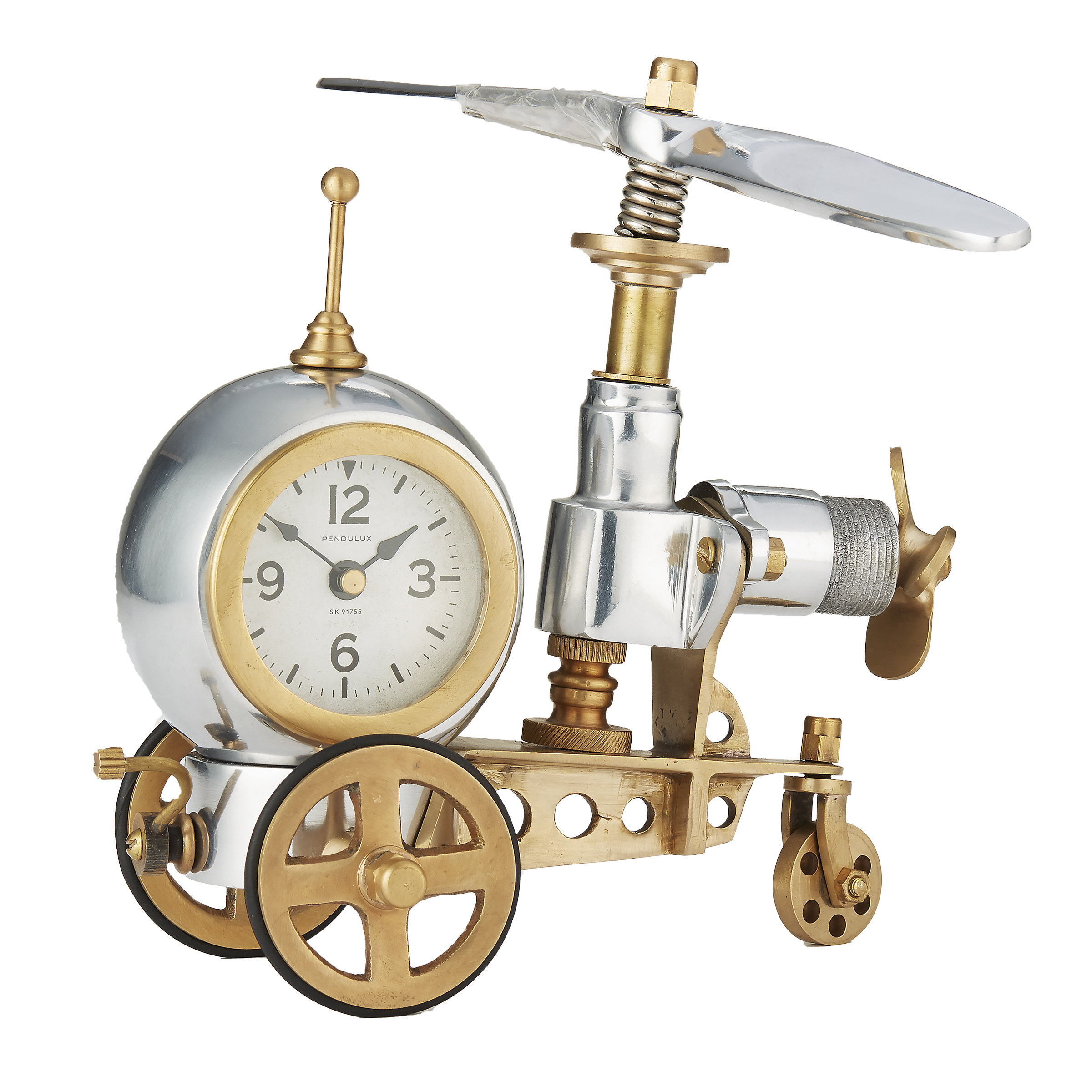 Williston Forge Igor Analogue Metal Quartz Tabletop Clock in Silver ...