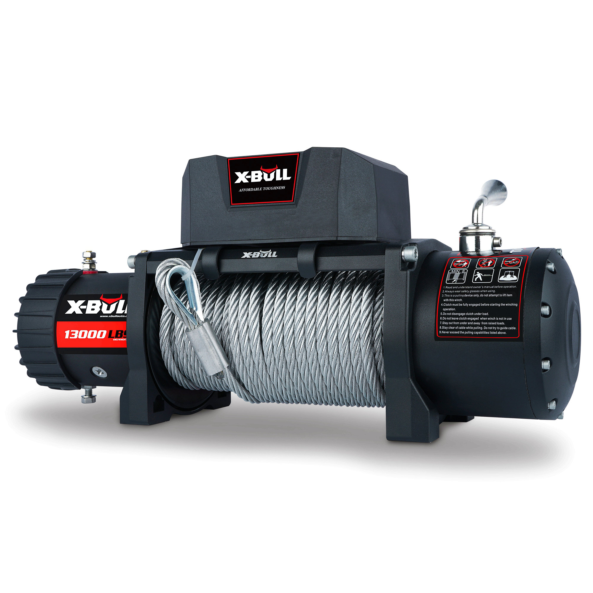 SHANRUGUOJI X-Bull Electric Winch 13000 Lbs Steel Cable Wireless Remote ...