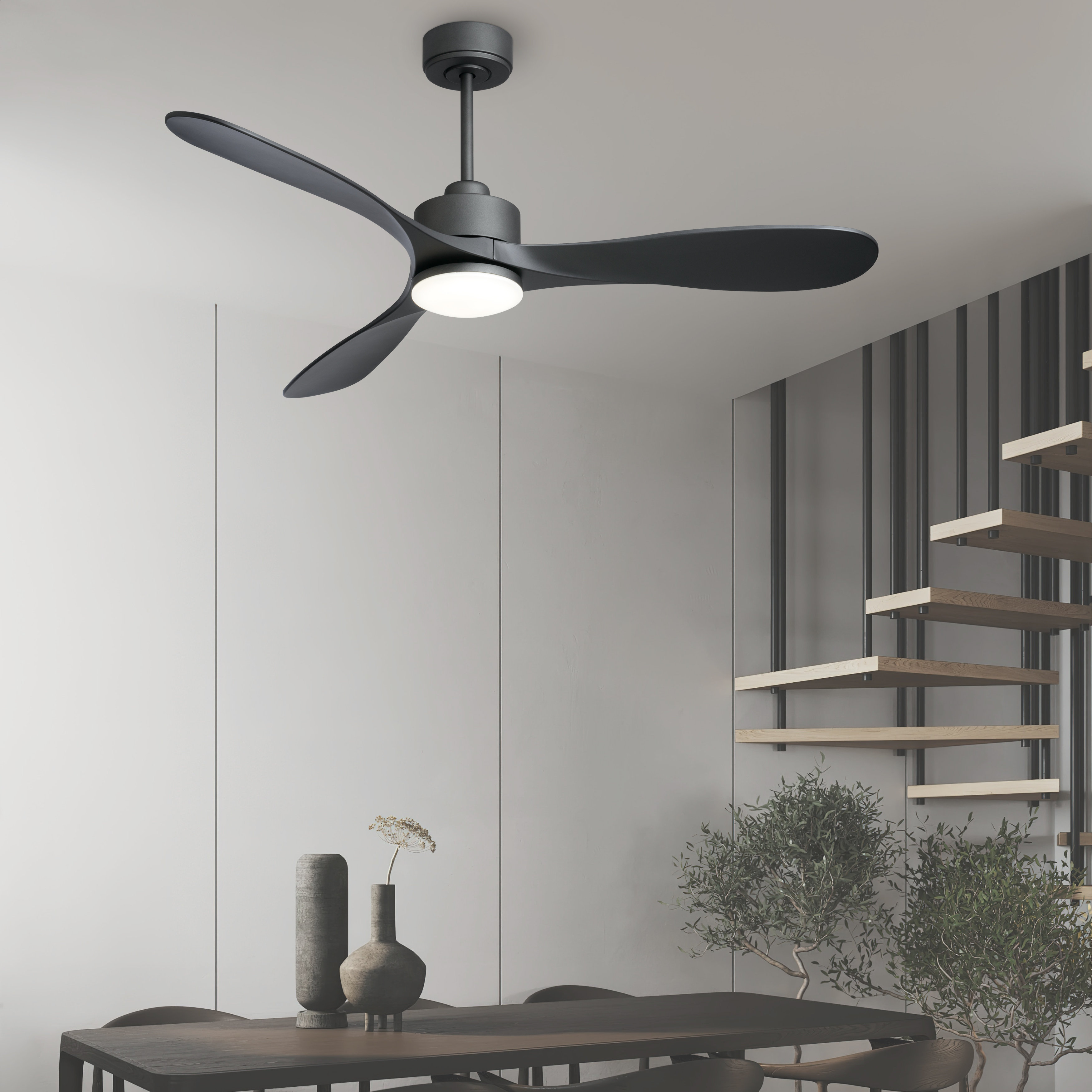 Orren Ellis 52" Levyn 3 - Blade LED Smart Propeller Ceiling Fan with ...