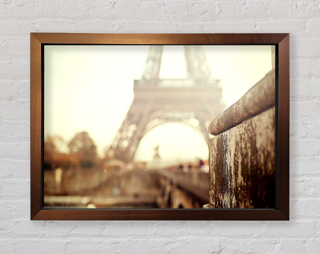 Ebern Designs Eiffel Tower Retro - Single Picture Frame Rectangle Print ...