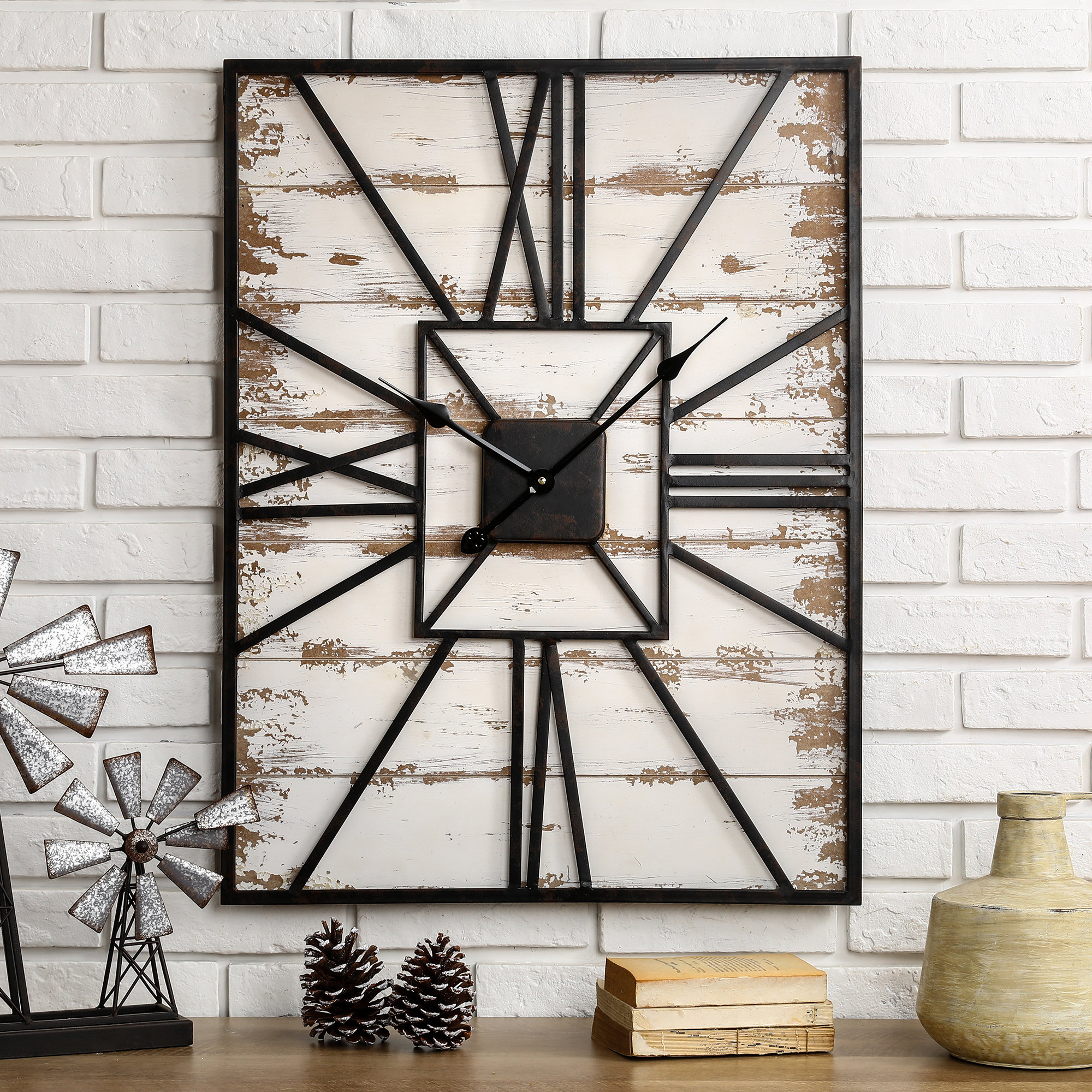 17 Stories Oversized June Wall Clock | Wayfair