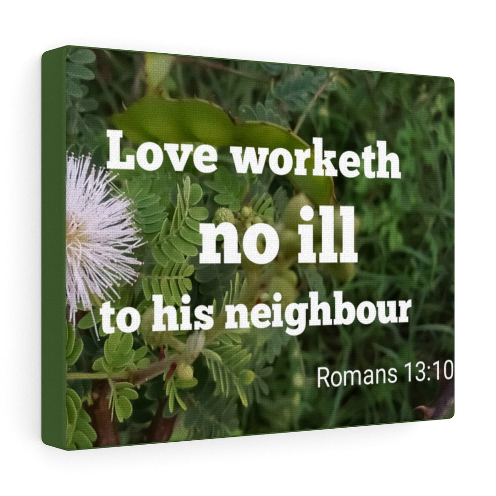 Blue Elephant Neighbor Romans 13:10 - Wrapped Canvas Typography ...