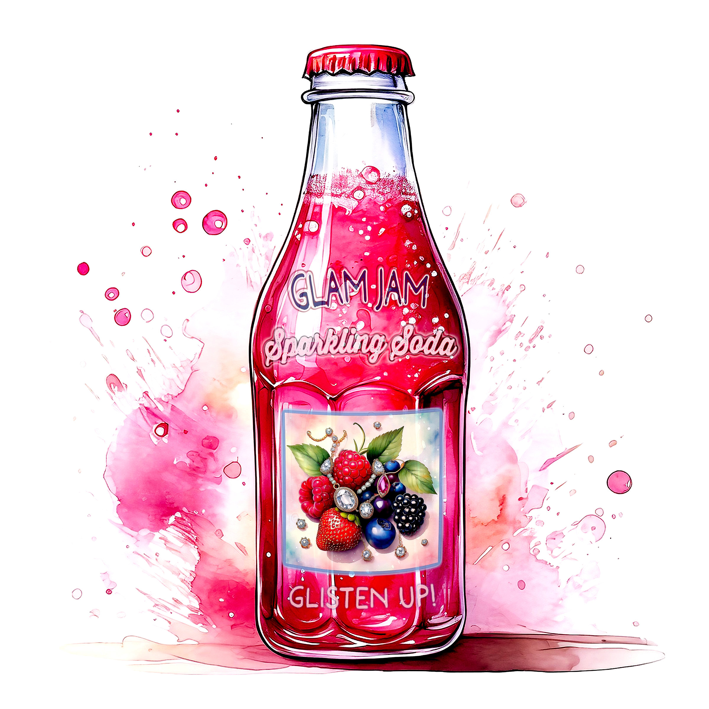 Trinx Glam Jam Sparkling Soda 16x16 | Wayfair