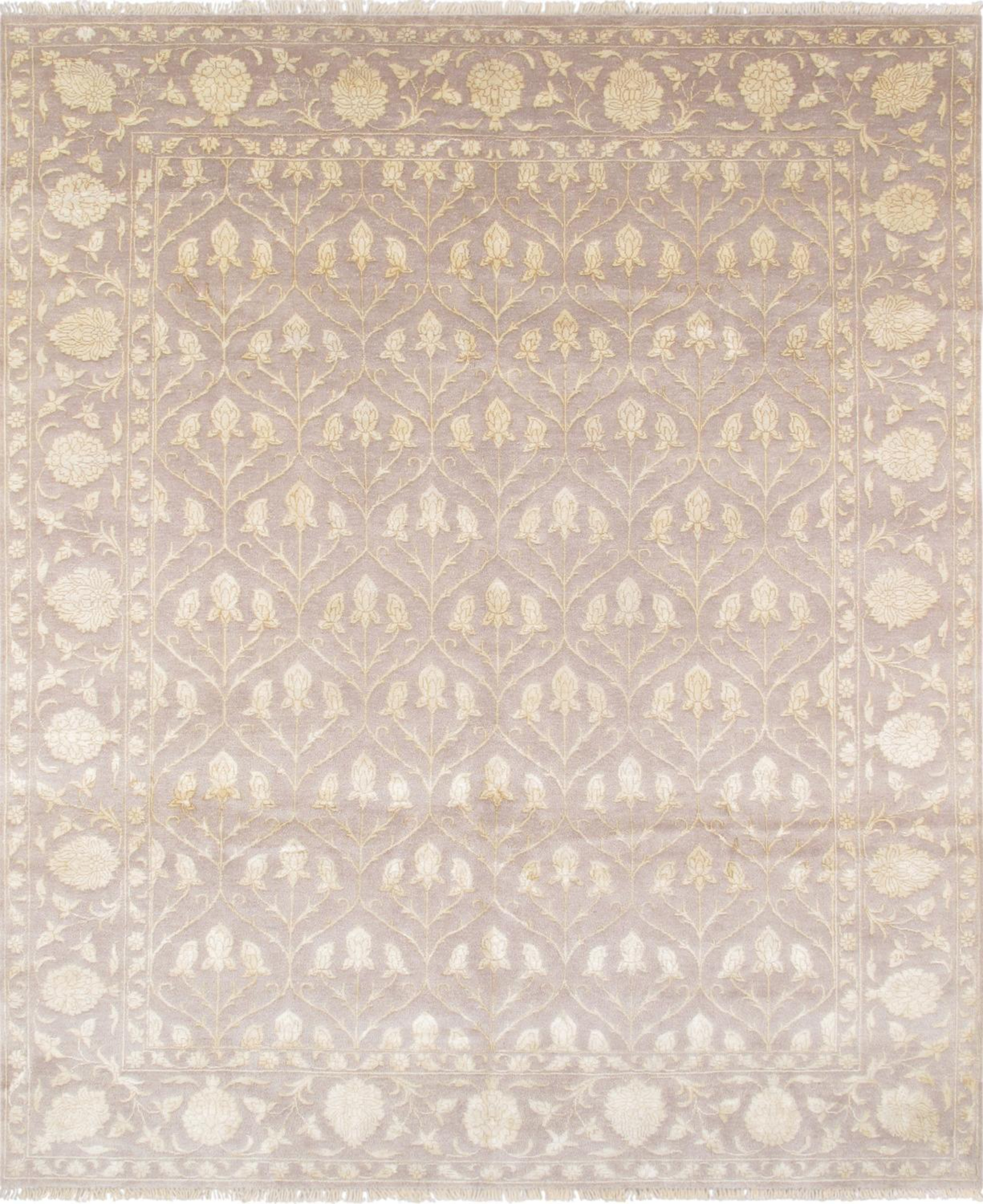 Isabelline Oriental Handmade Hand-Knotted Rectangle 7'11" x 9'9" Cotton ...