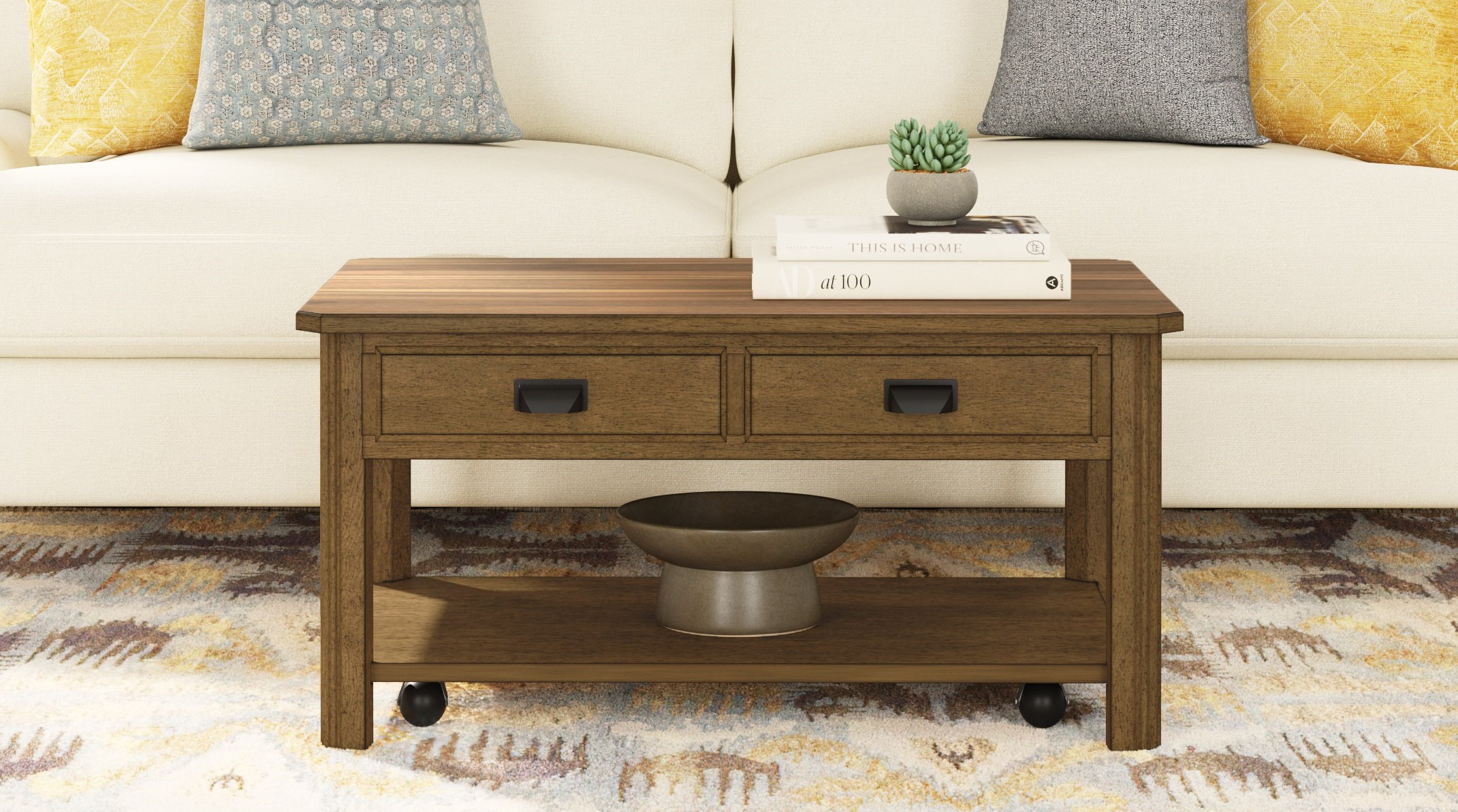Lark Manor Edrea Oak Wood Laminate Rectangular Cocktail Table - Wayfair Canada